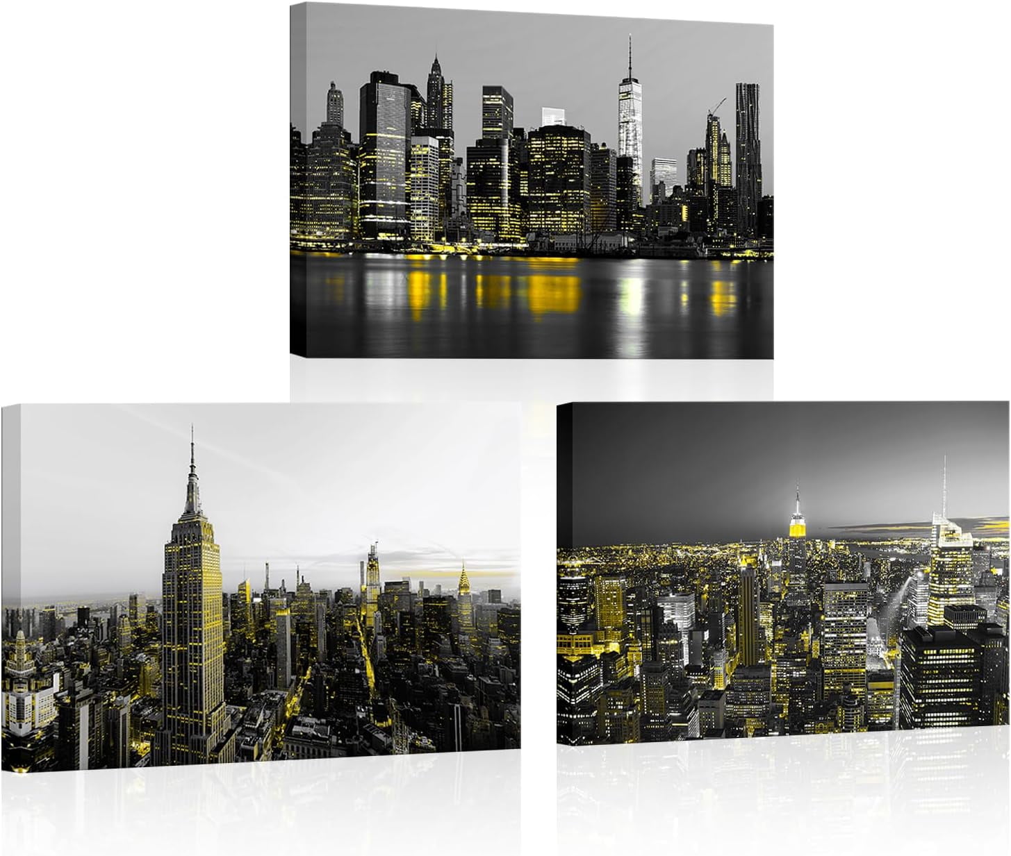 AVOI New York City Wall Art Canvas View of Night Manhattan Skyline ...