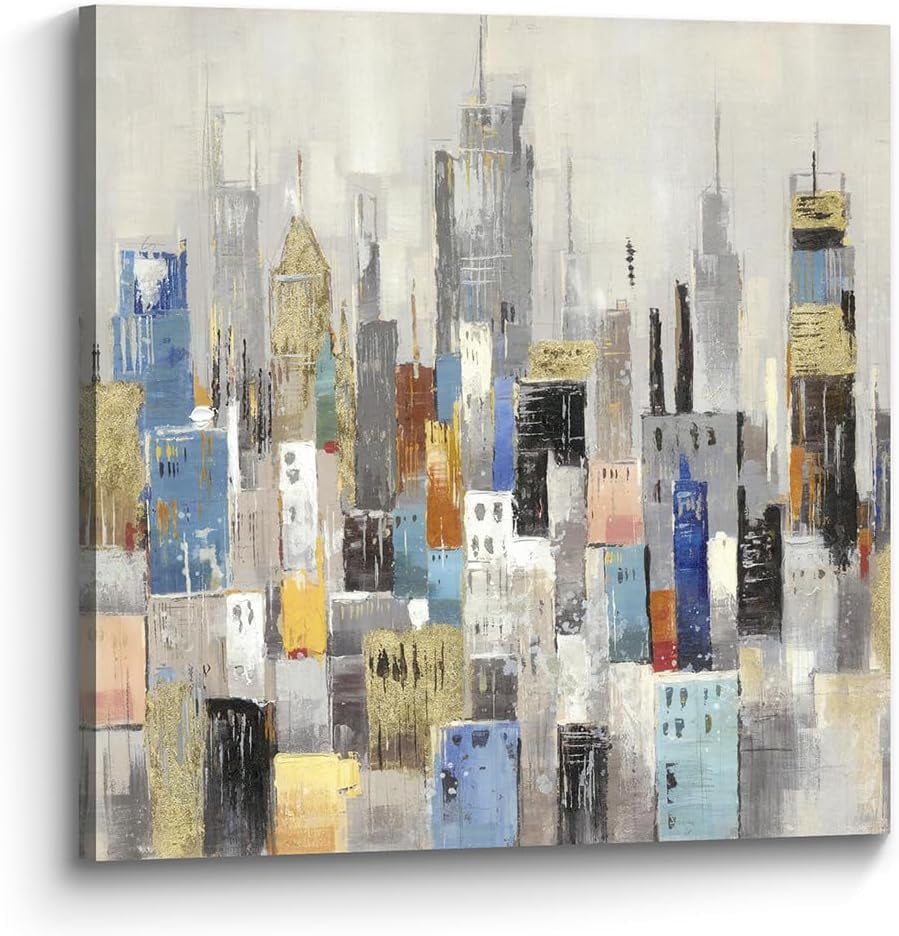 AVOI New York Wall Art Living Room: Modern Abstract Manhattan City ...