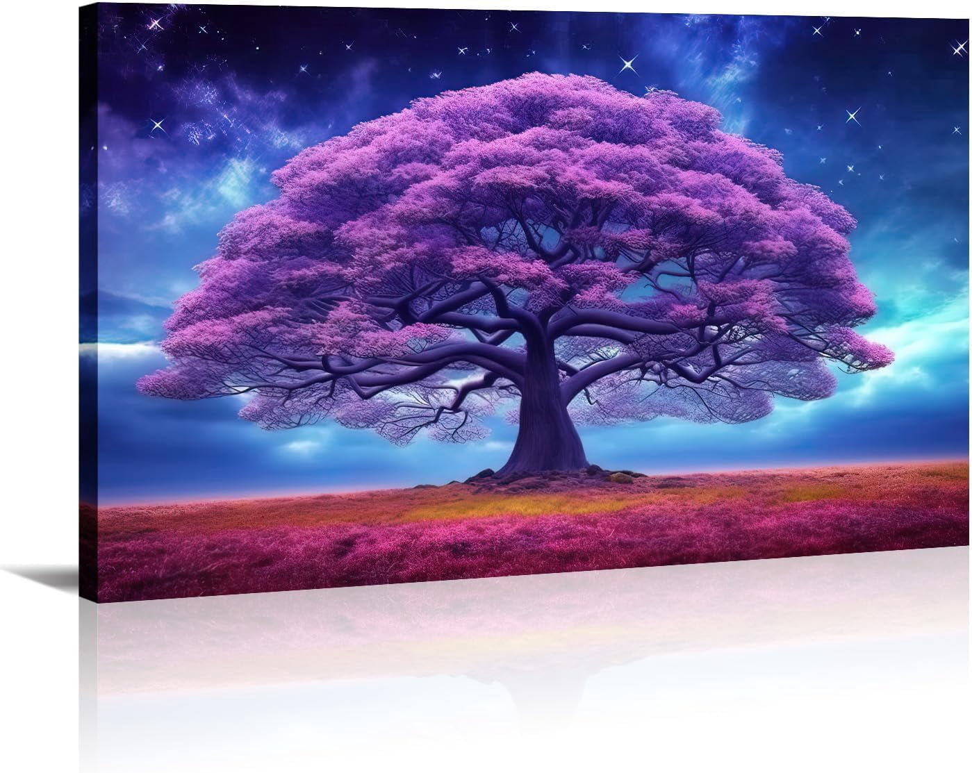 AVOI Northern Lights Canvas Wall Art Purple Tree Picture Print Aurora ...