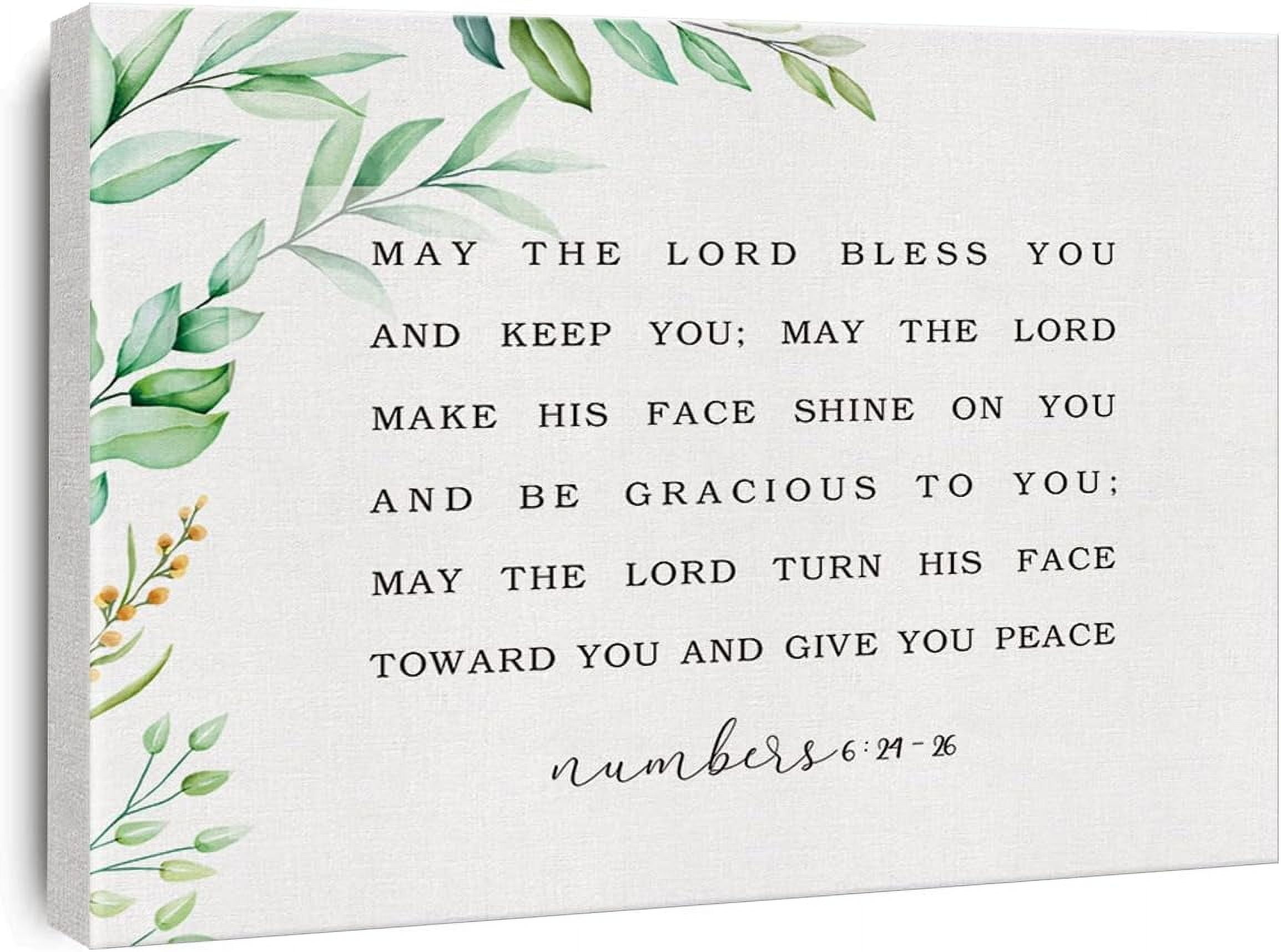 AVOI Numbers 6 : 24-26 Bible Verse Watercolor Canvas Print Decor May the Lord Bless You and Keep ...