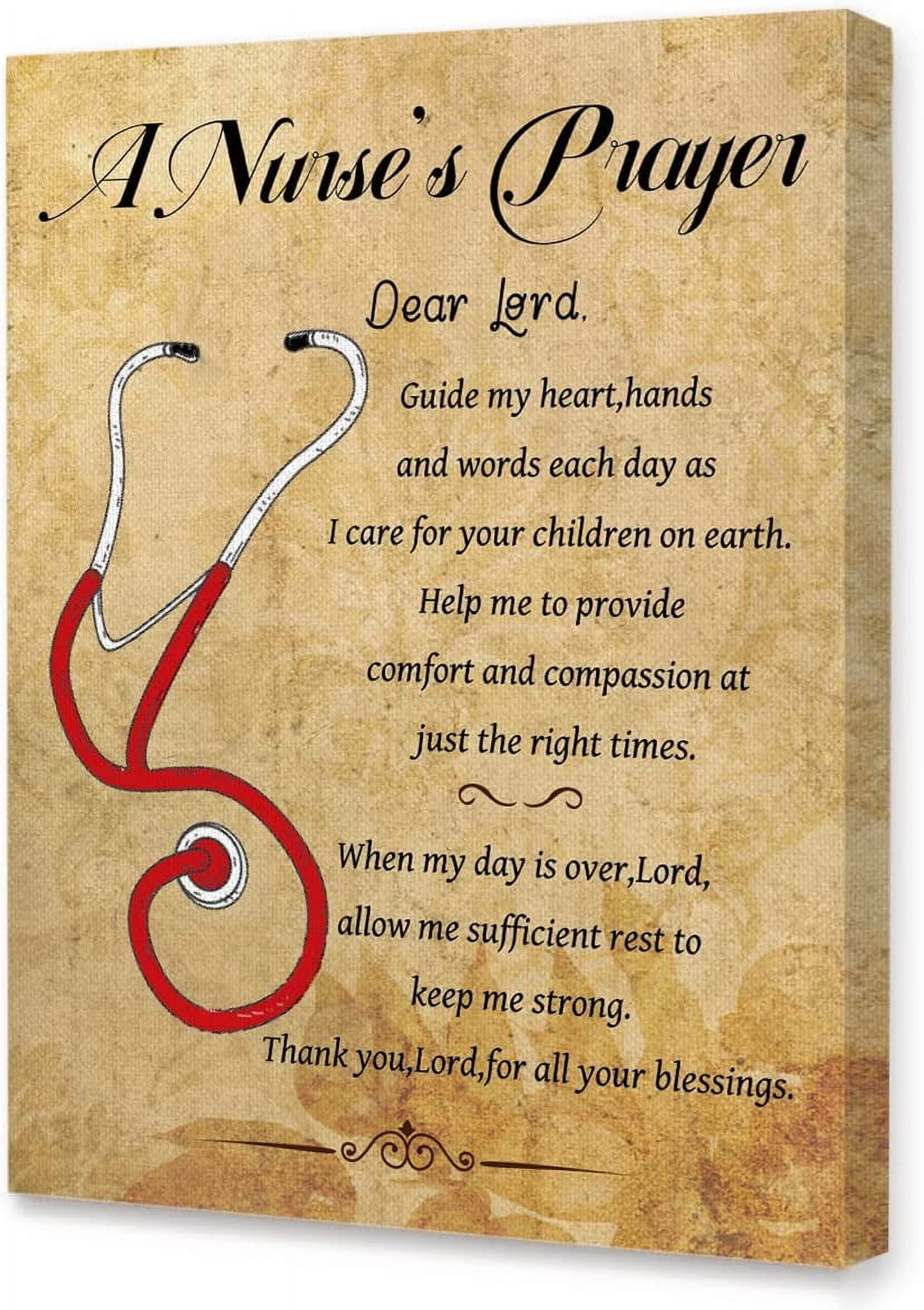 AVOI Nurse Office Canvas Wall Art,A Nurse's Prayer Canvas Print Painting Ready to Hang for Nurse ...