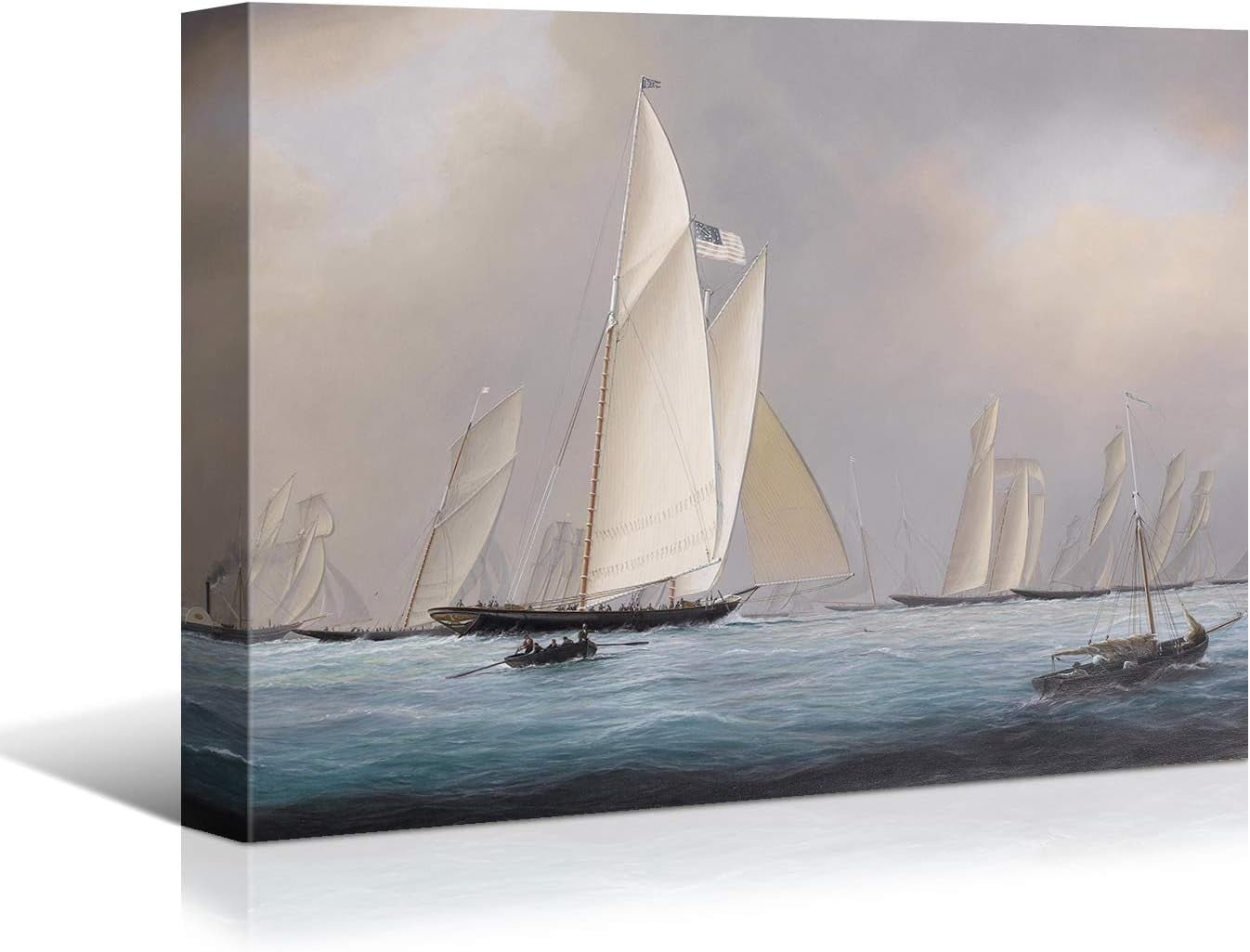 AVOI Ocean Theme Canvas Wall Art, 48x36 Inch Sailboats on Blue Sea ...