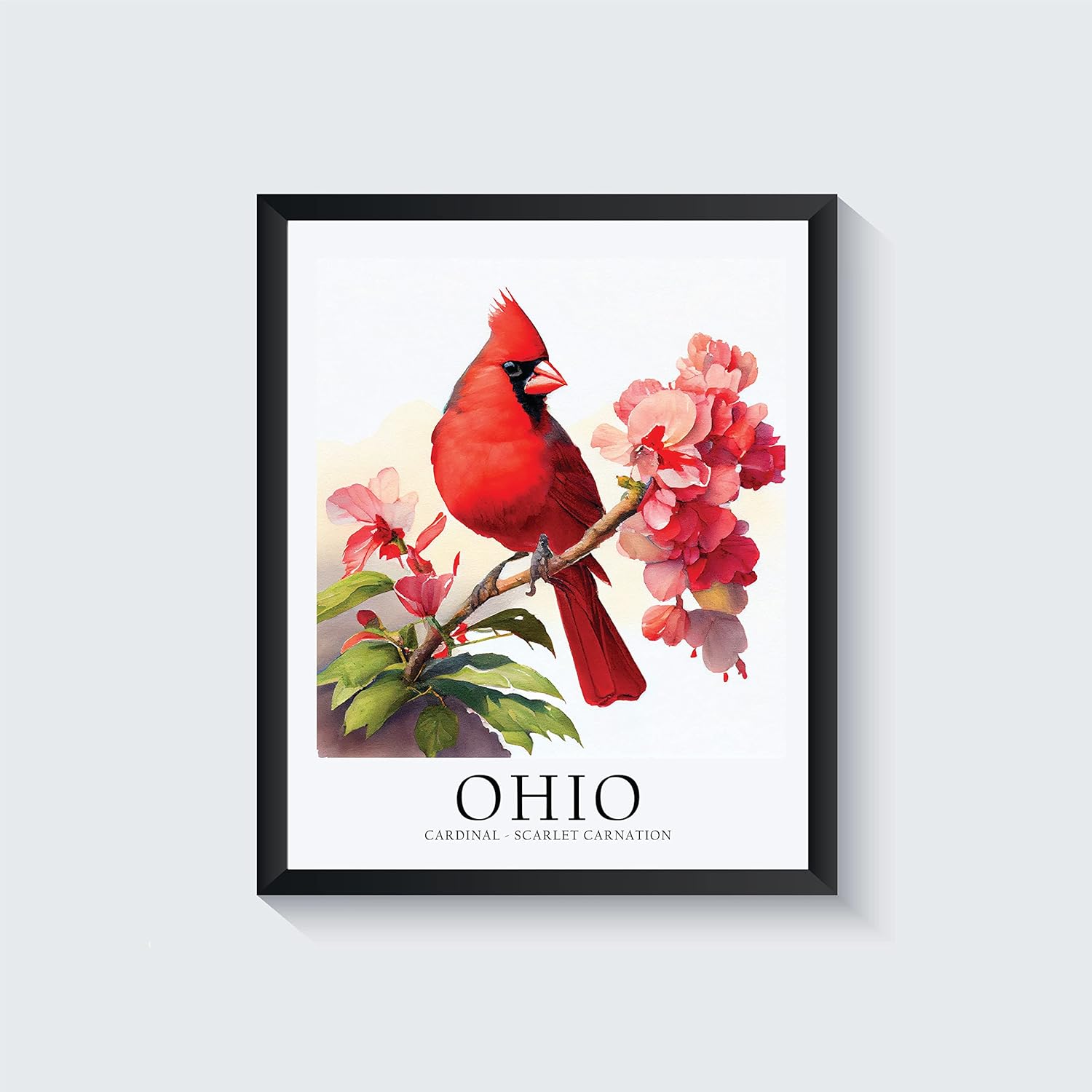 AVOI Ohio State Bird Art Print, Ohio Poster Wall art Decor, Ohio State ...