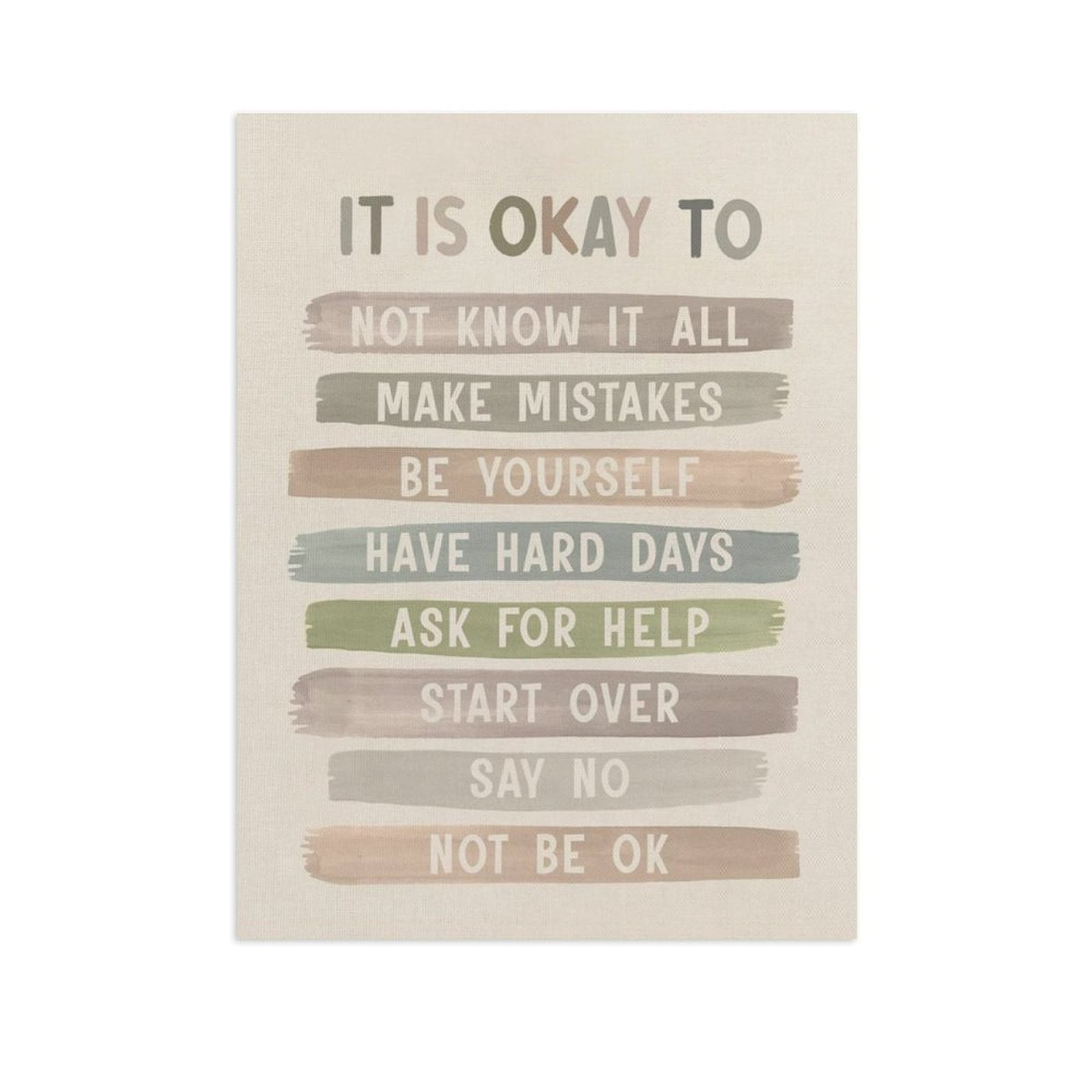 AVOI It is Okay Boho Classroom Poster, Classroom Decor, Neutral Mental ...