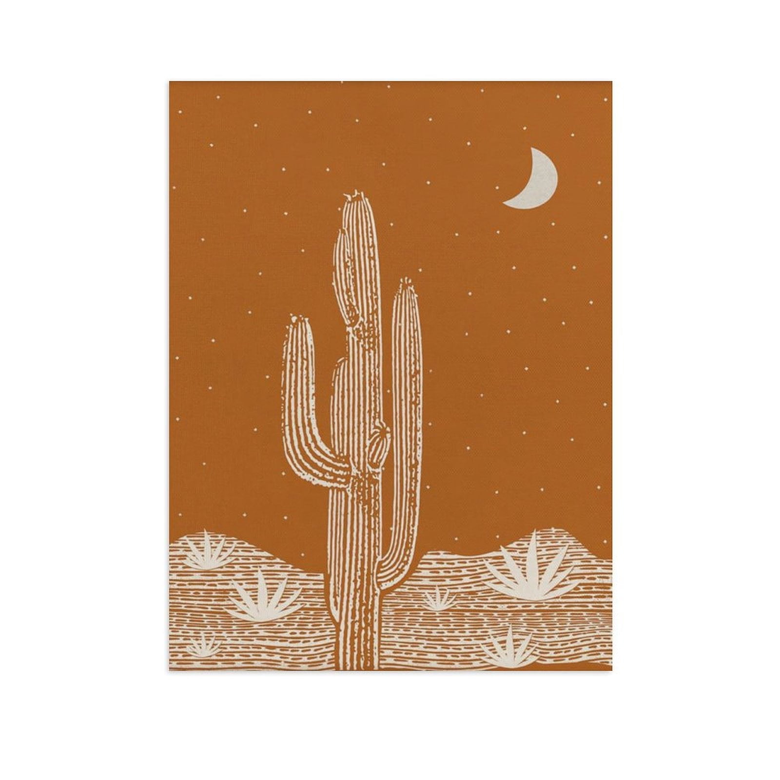 AVOI Orange Western Cactus Fall Wall Art Poster, Cactus Wall Decor ...