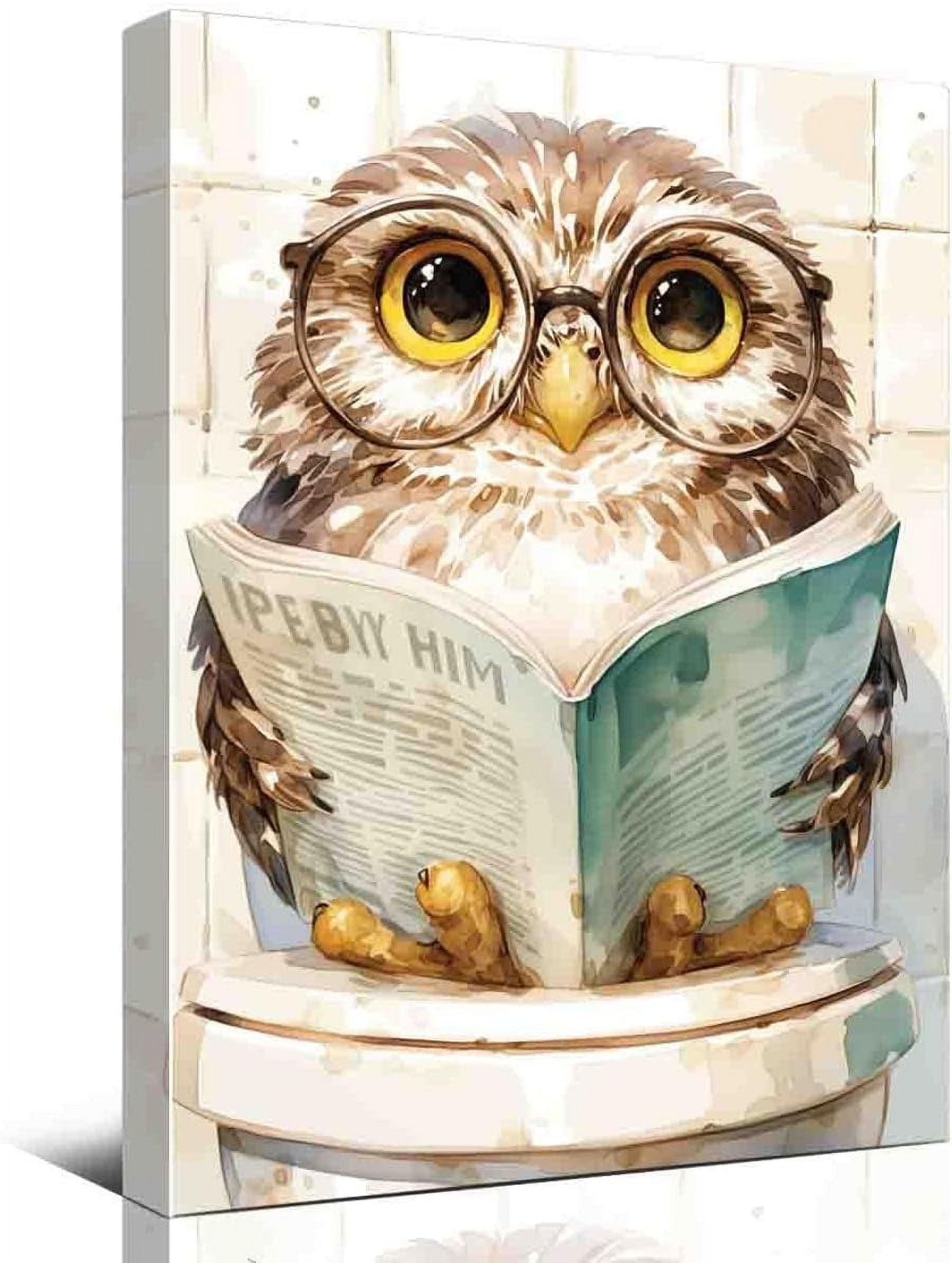 AVOI Original-Cute owl Wall Art,Owl Photo,Owl Art,Bathroom Art Print ...