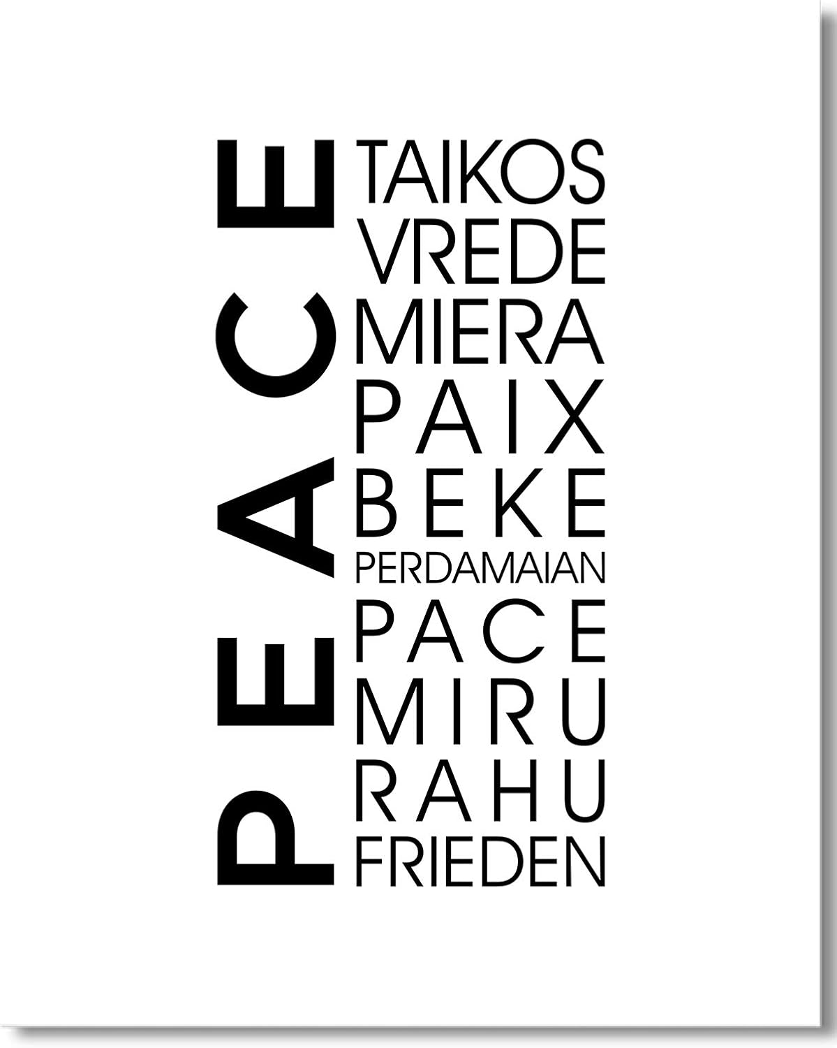 AVOI Peace In Different Languages Wall Decor Art Print on a white ...