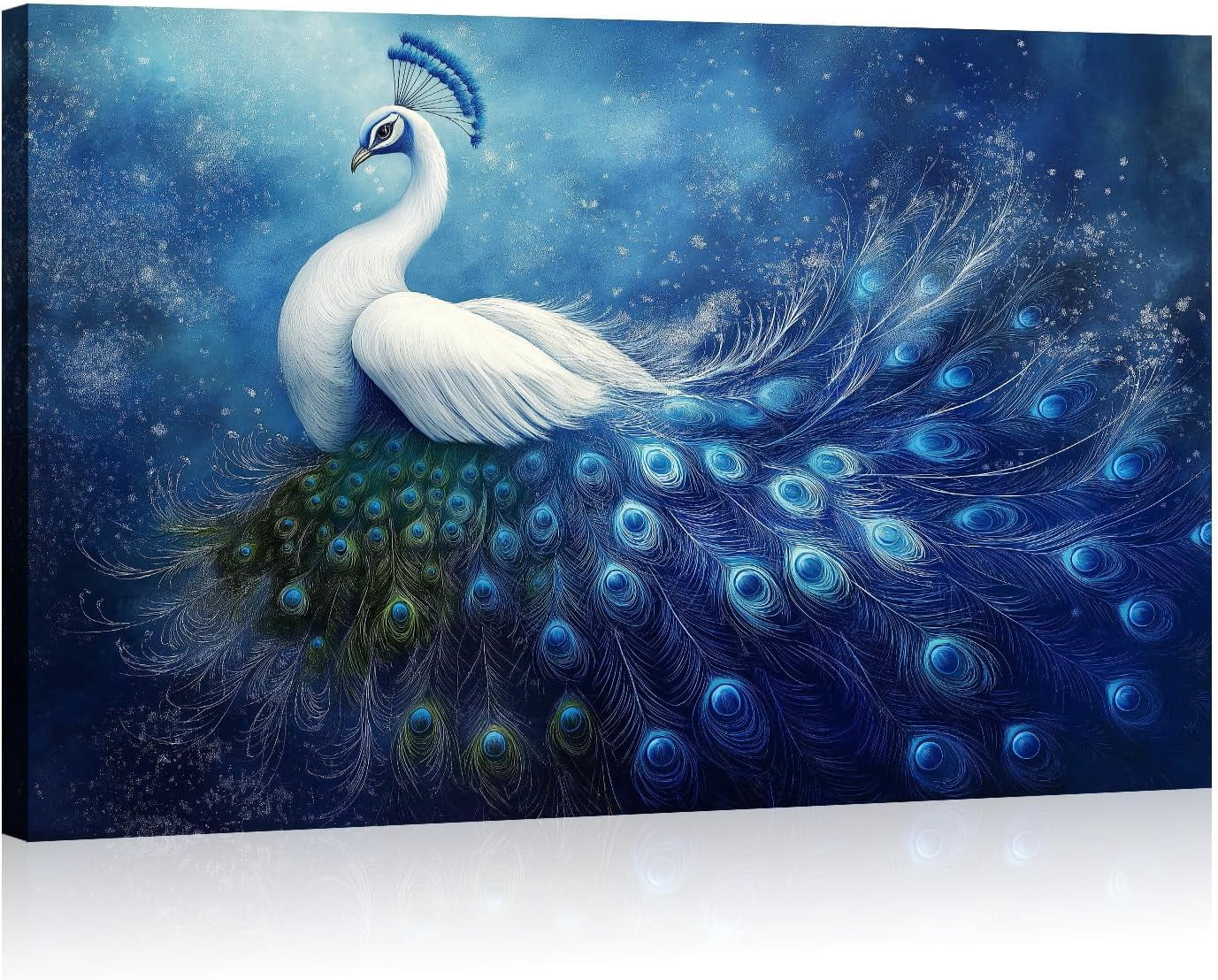 AVOI Peacock Canvas Wall Art Blue Prints Peacock Showing Its Beautiful ...