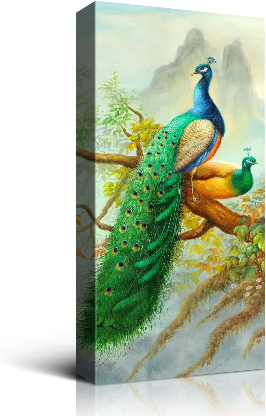 AVOI Peacock Canvas Wall Art Paintings - Peacock Showing Its Feathers ...