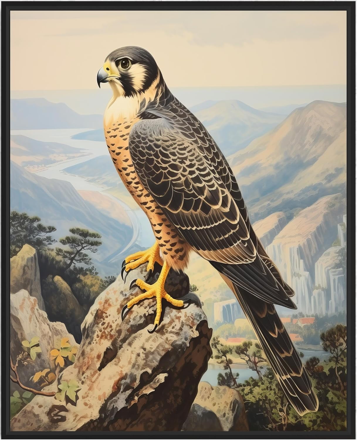 AVOI Peregrine Falcon Art Print Poster, Falcon, Hawk, Eagle Drawing ...