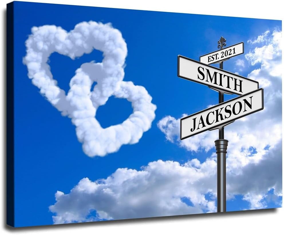 AVOI Personalized Name Vintage Street Sign Canvas Print, Custom Name ...