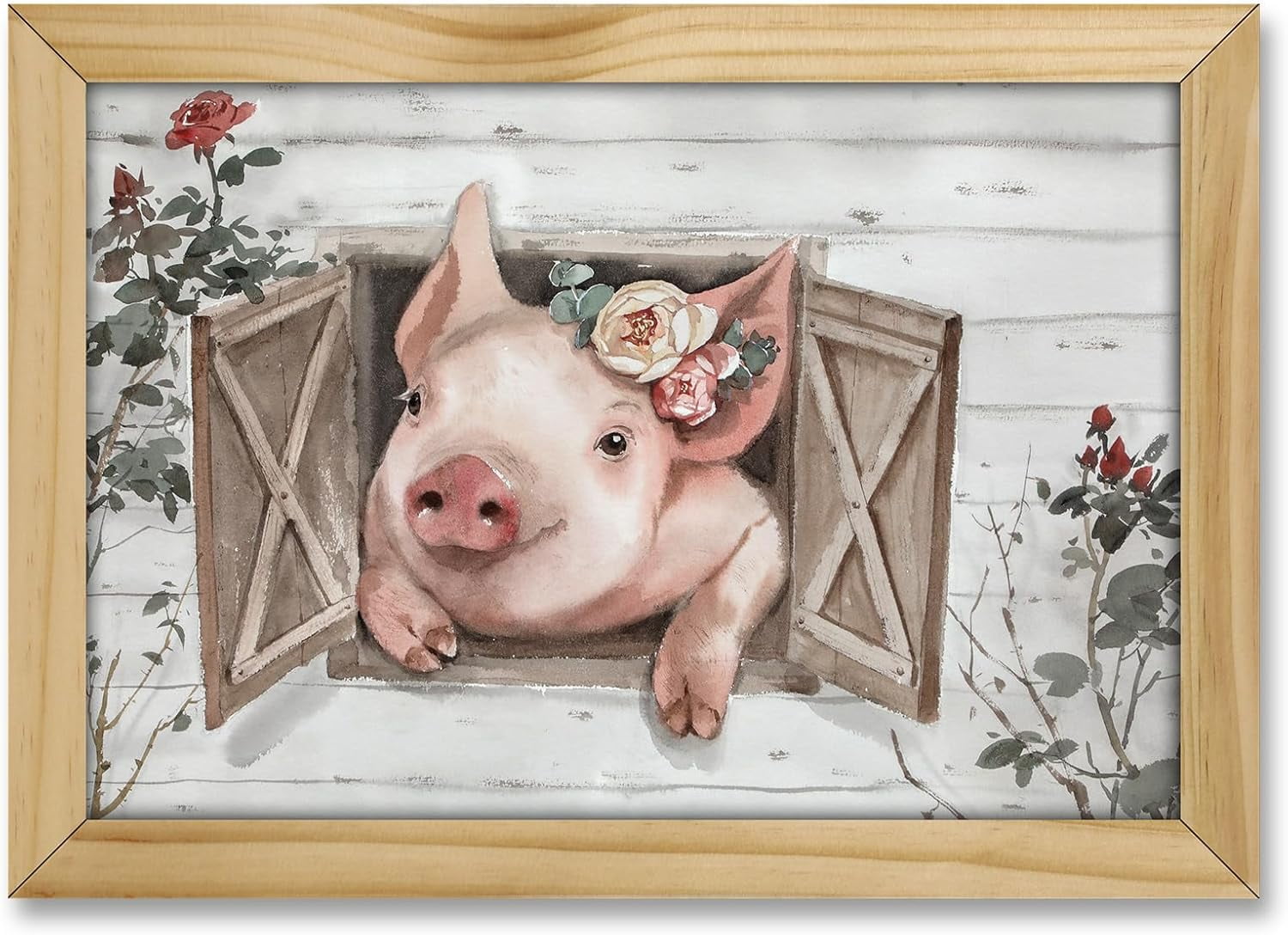 AVOI Pig Pictures Kitchen Wall Art: Cute Pig Paintings Farmhouse Decor ...