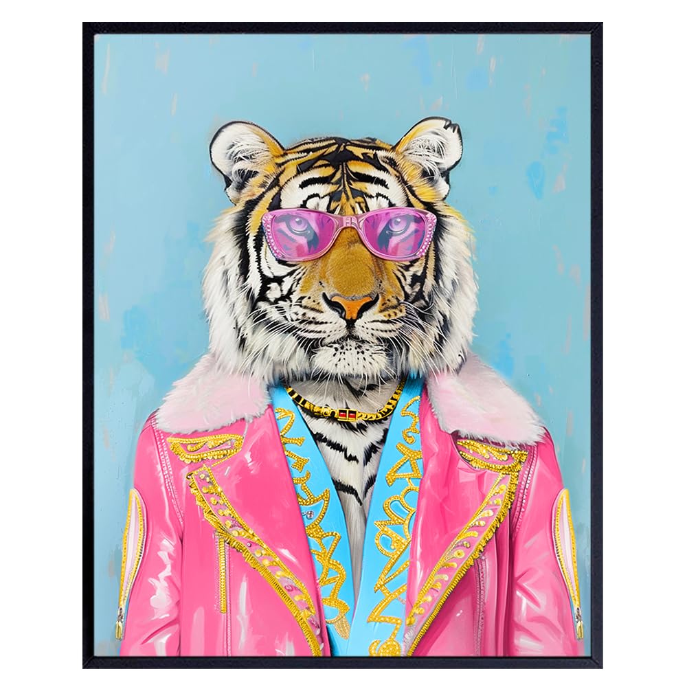AVOI Pink Tiger Cute Pop art - Jungle Animal Eclectic Wall Decor ...