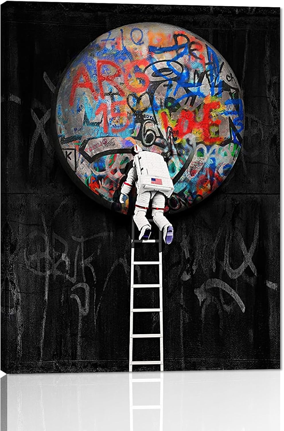 AVOI Planet Graffiti Wall Art, Cosmic Space Theme Canvas Picture Art ...