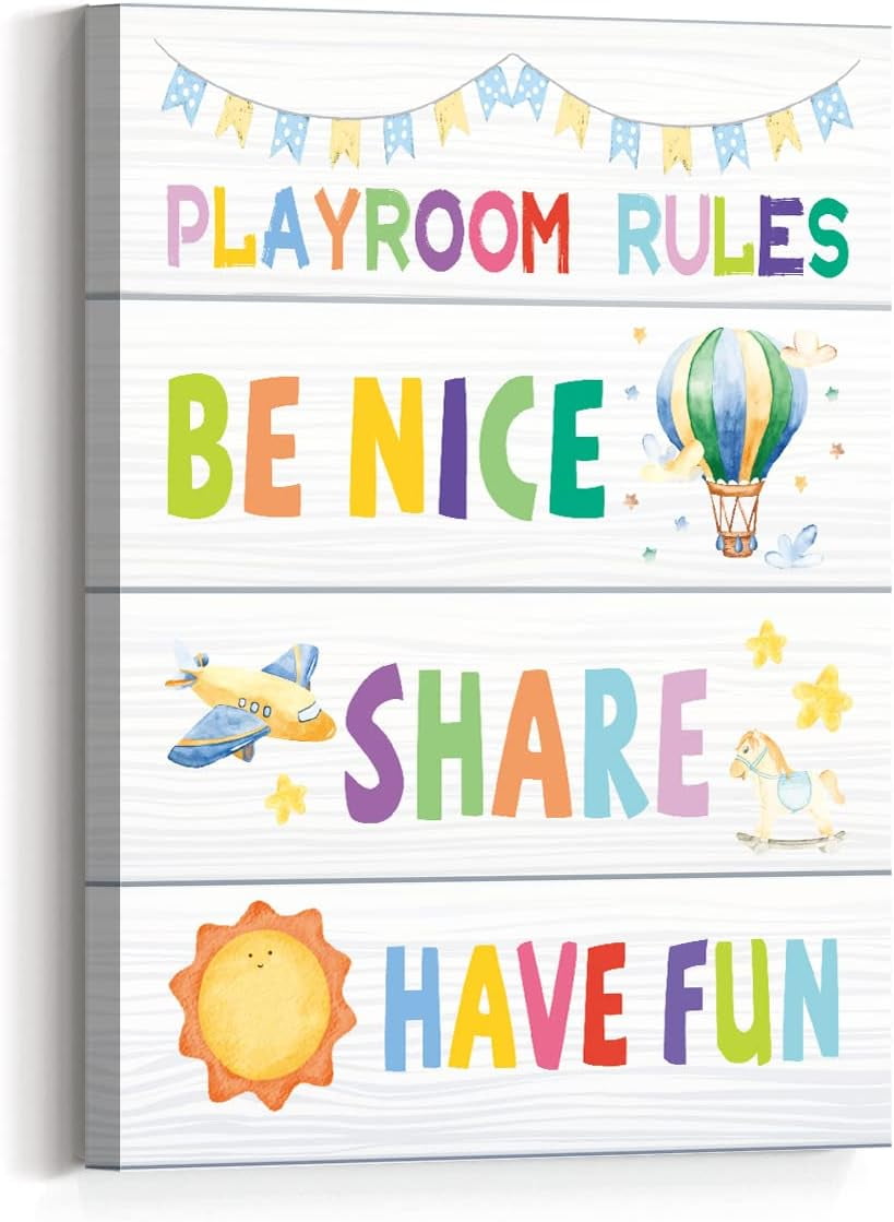 AVOI Play Room Wall Decor,Kids Playroom Decor,Playroom Signs,Funny Play ...