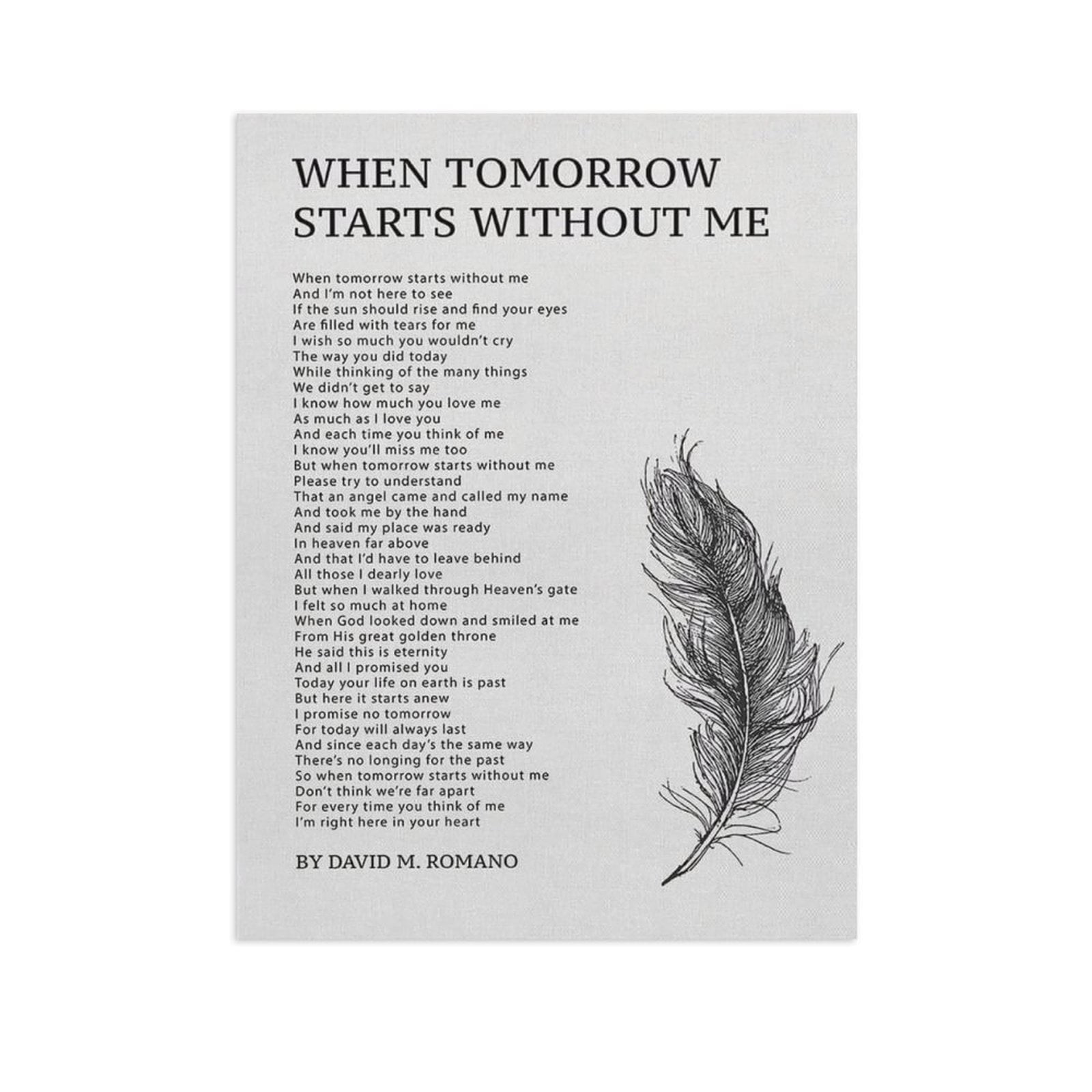 AVOI Poem Wall Art When Tomorrow Starts Without Me Canvas Print ...