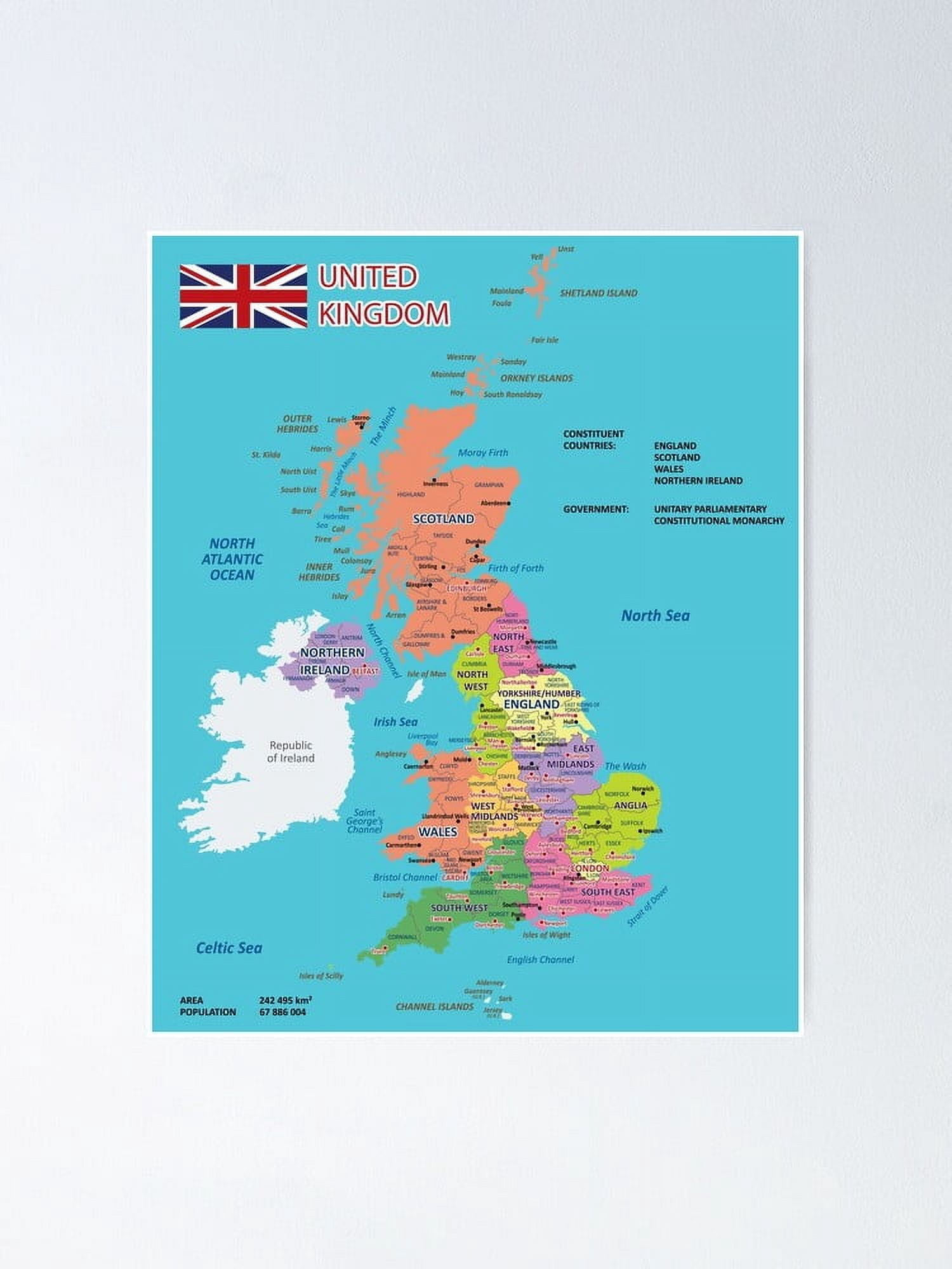 AVOI Political and administrative map of The United Kingdom of Great ...