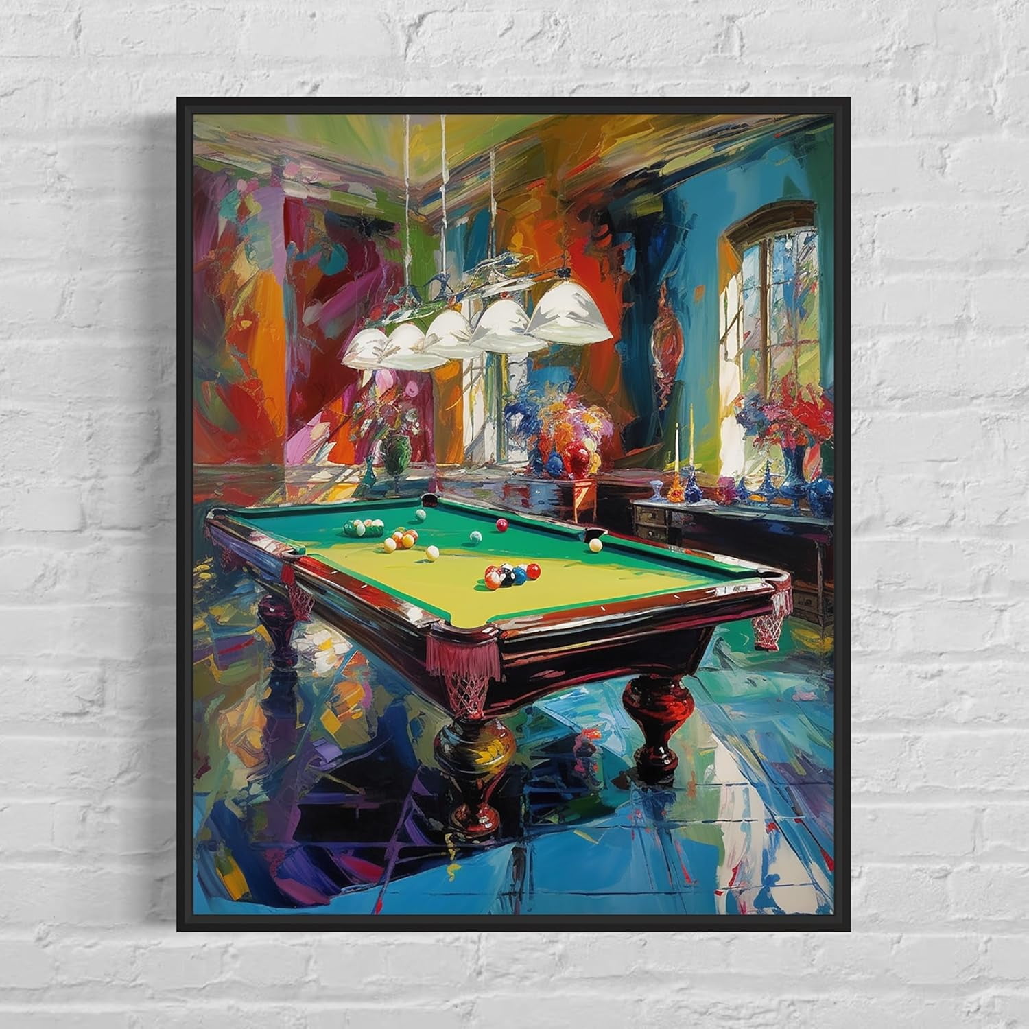 AVOI Pool Room Art Print Poster, Wall Art Painting Decor. Paint Splash ...