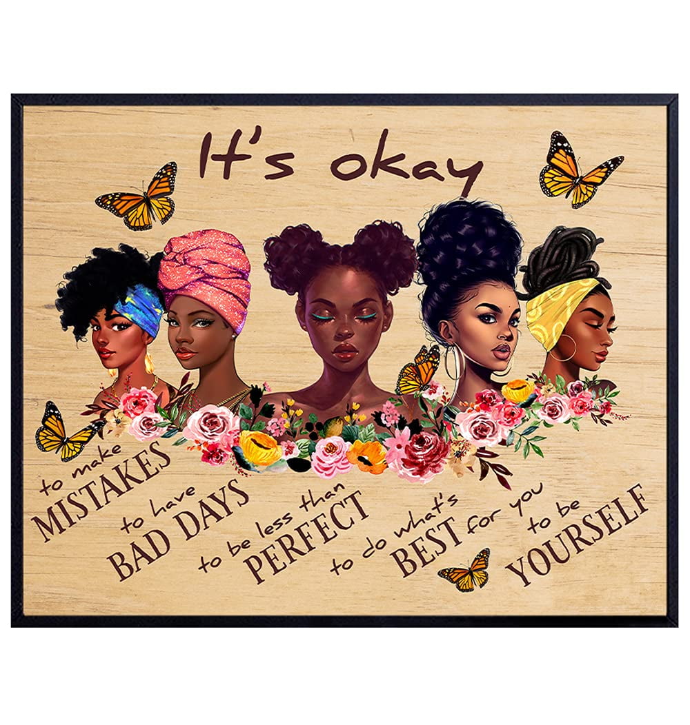 AVOI Positive Quotes Wall Decor-African American Women, Teen Girls ...