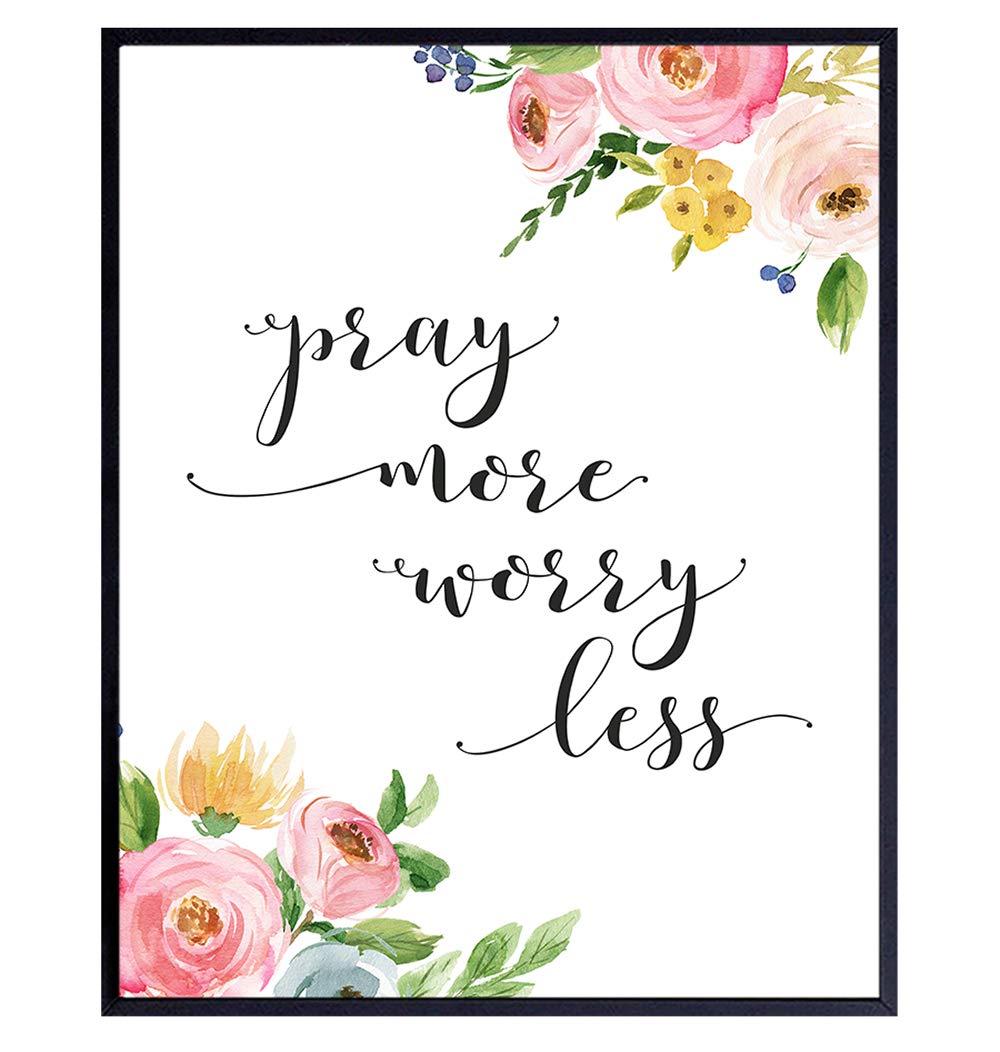 AVOI Pray More Worry Less Devotional Wall Decor-Christian Religious ...