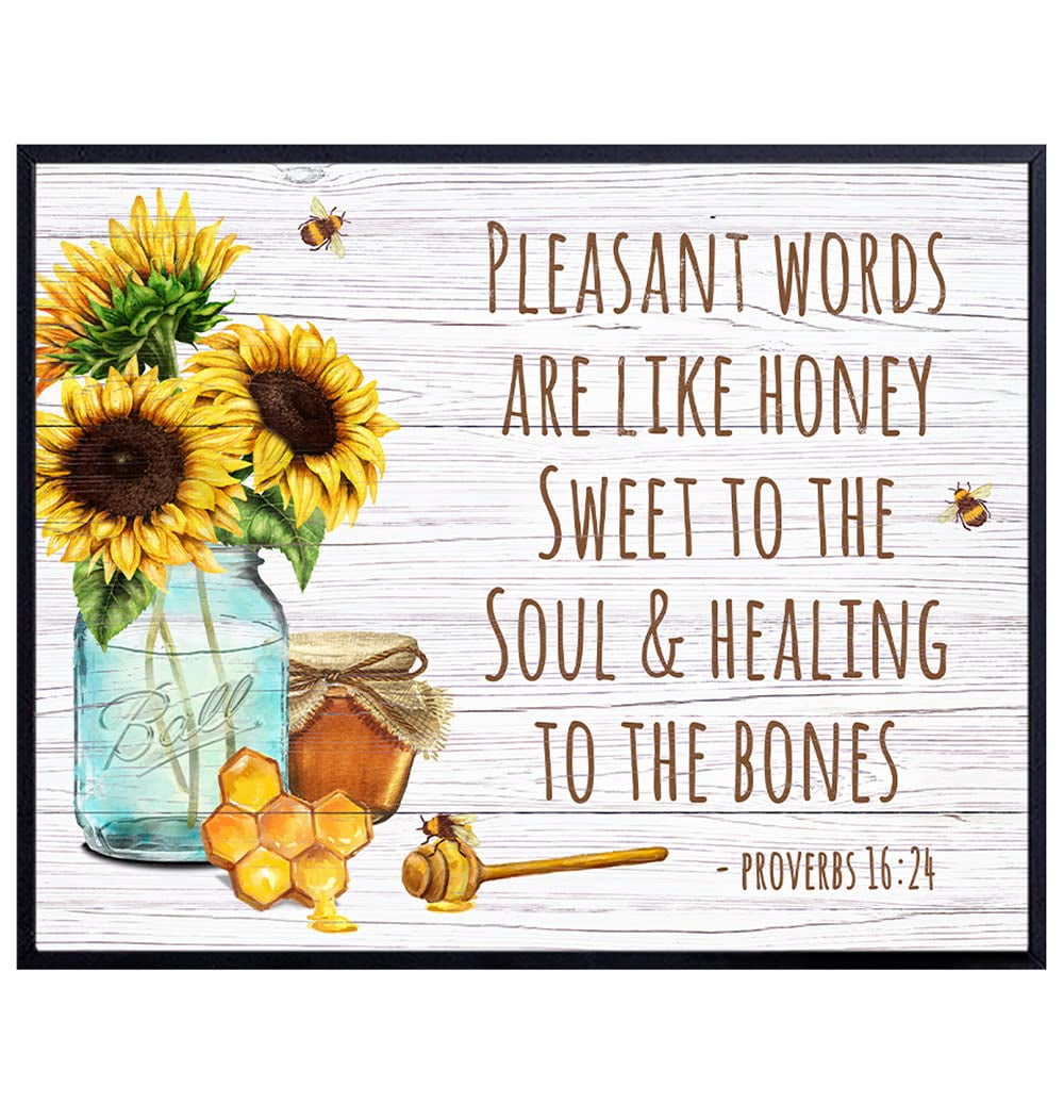 AVOI Proverbs Bible Verses Wall Decor-Bee Wall Decor-Inspirational ...