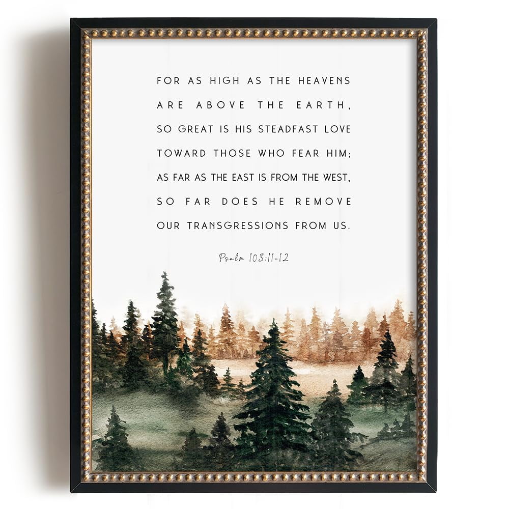 AVOI Psalm 103:11-12 Religious Quotes Wall Art - Inspirational Bible ...