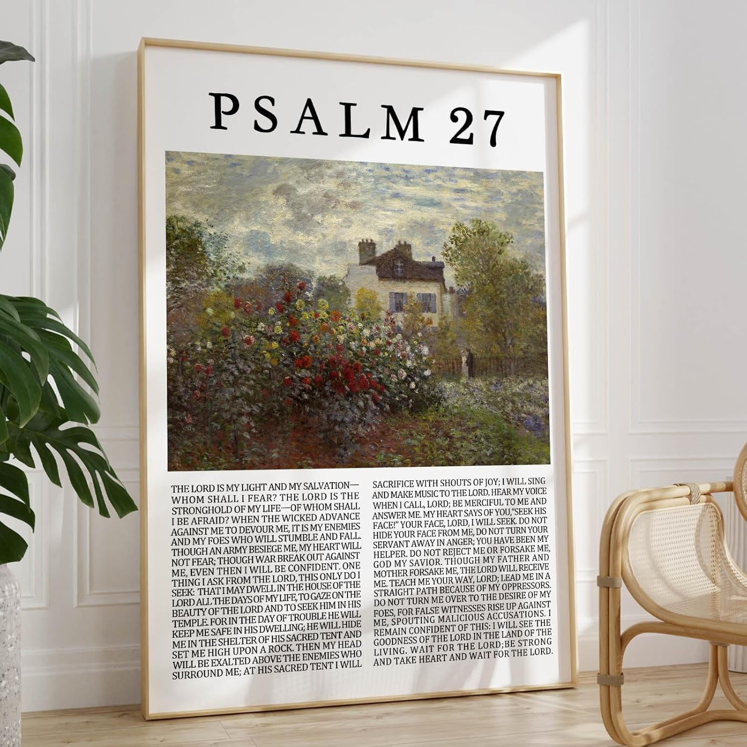 AVOI Psalm 27 Wall Art Vintage Flower Landscape Painting the Lord Is My ...
