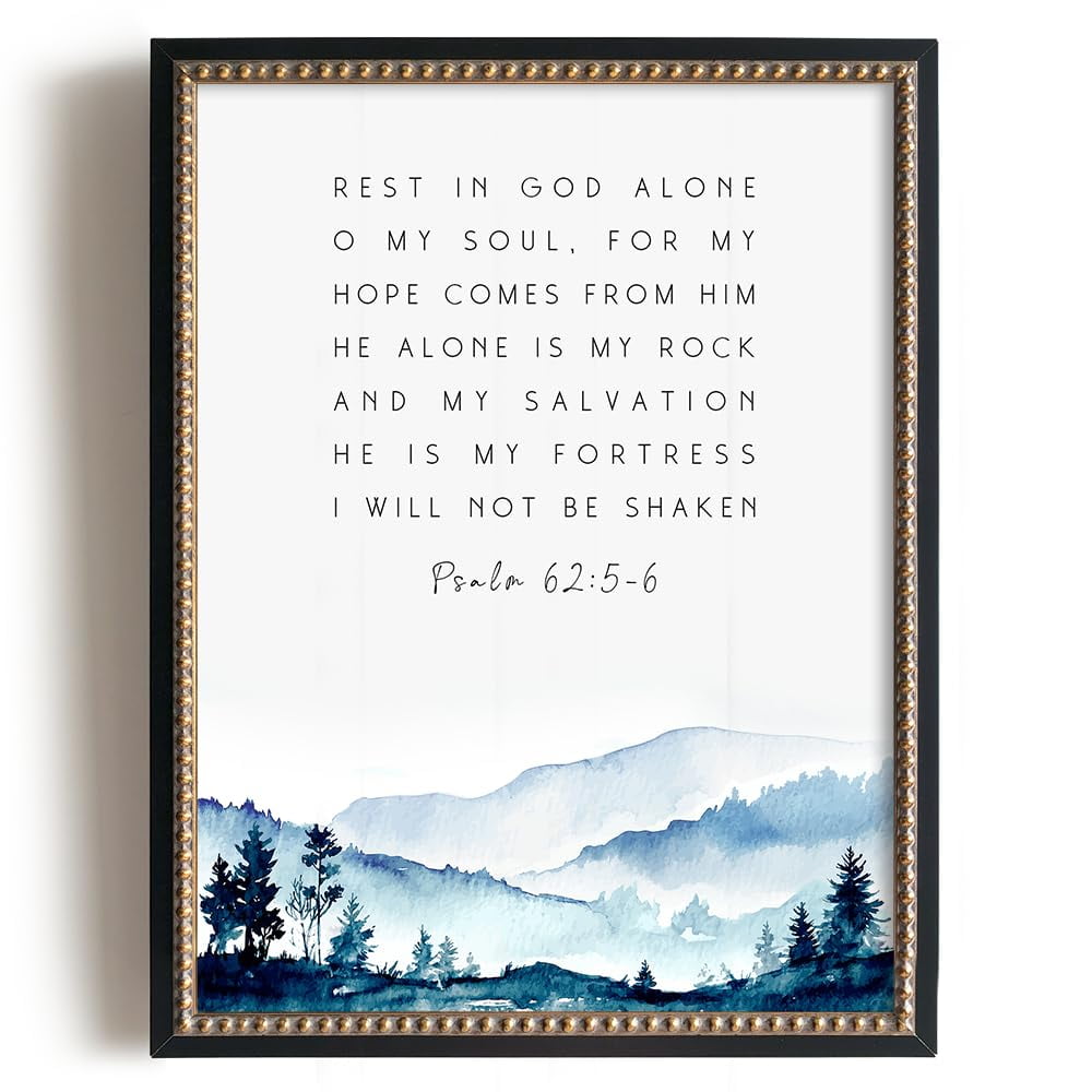 AVOI Psalm 62:5-6 Religious Quotes Wall Art - Inspirational Bible ...