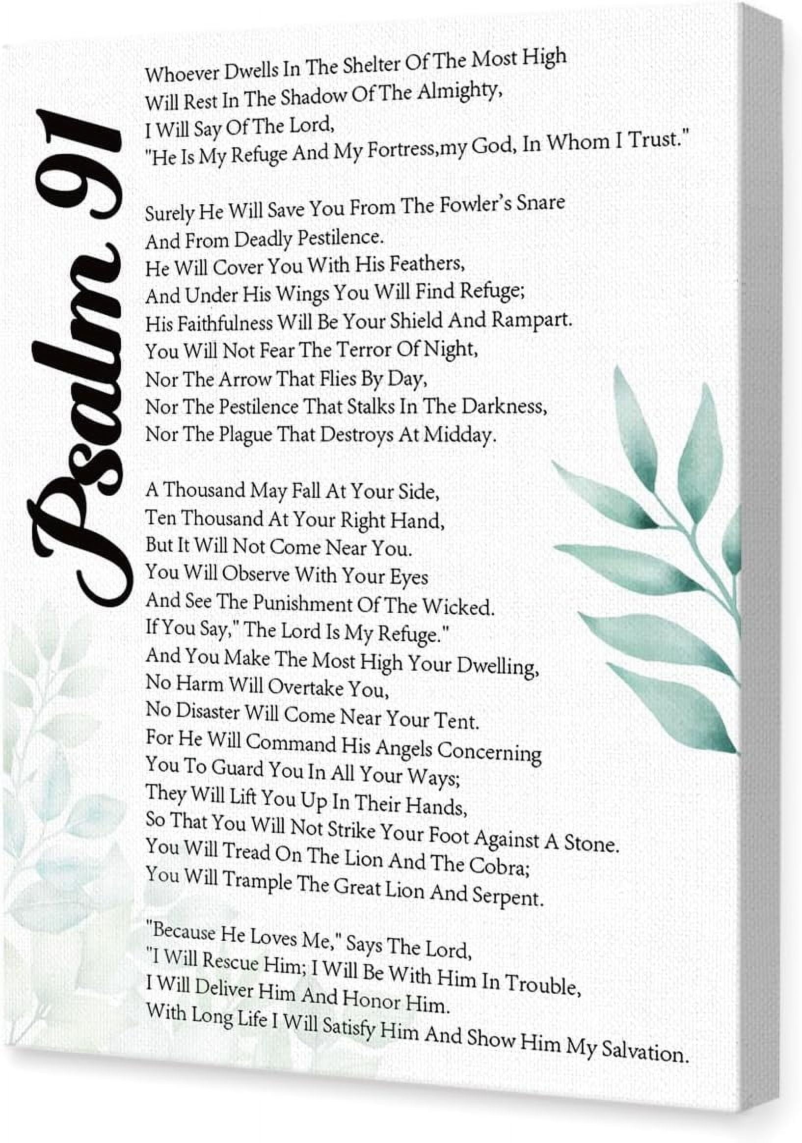 AVOI Psalm 91 Wall Art,Christian Inspirational Wall Decor,Bible Verse ...