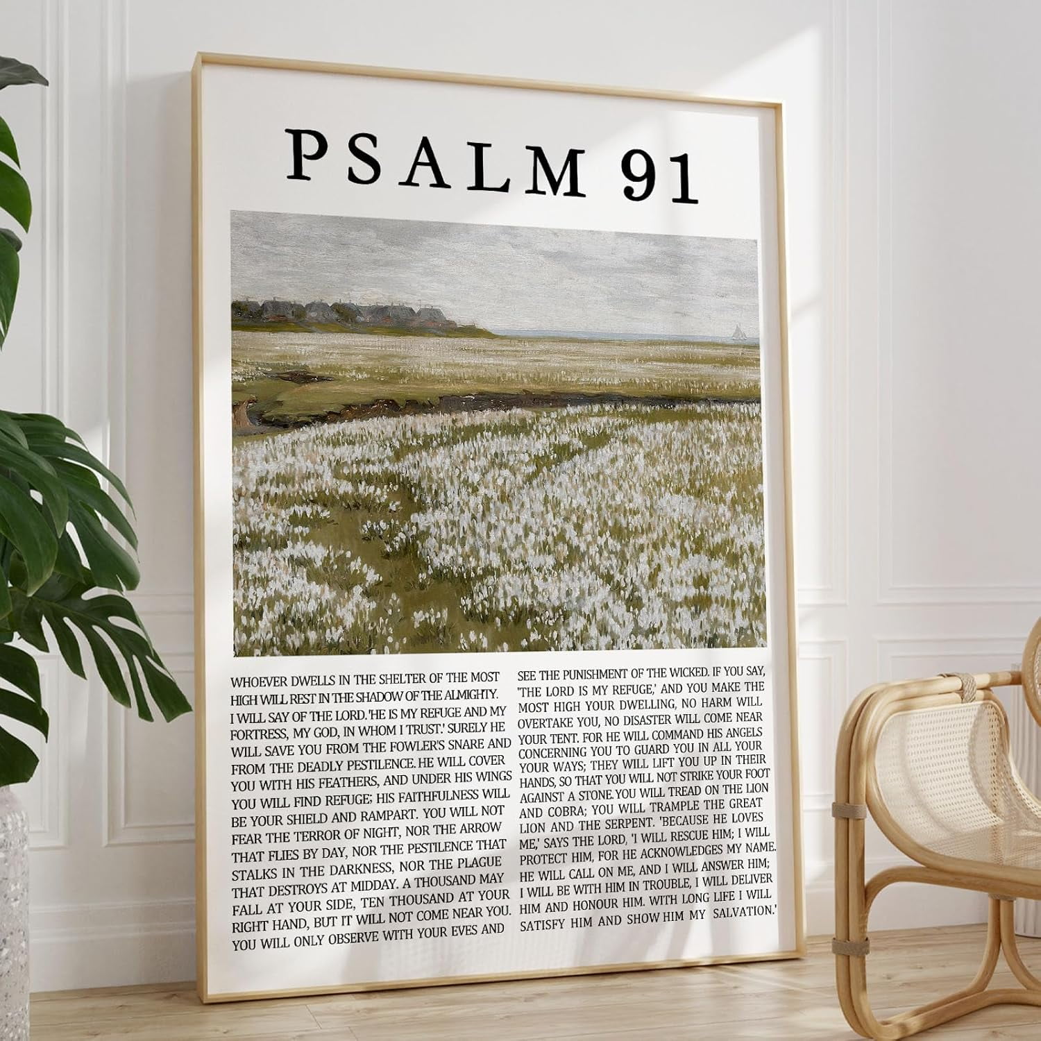 AVOI Psalm 91 Wall Art Flower Landscape Canvas Wall Art Vintage ...