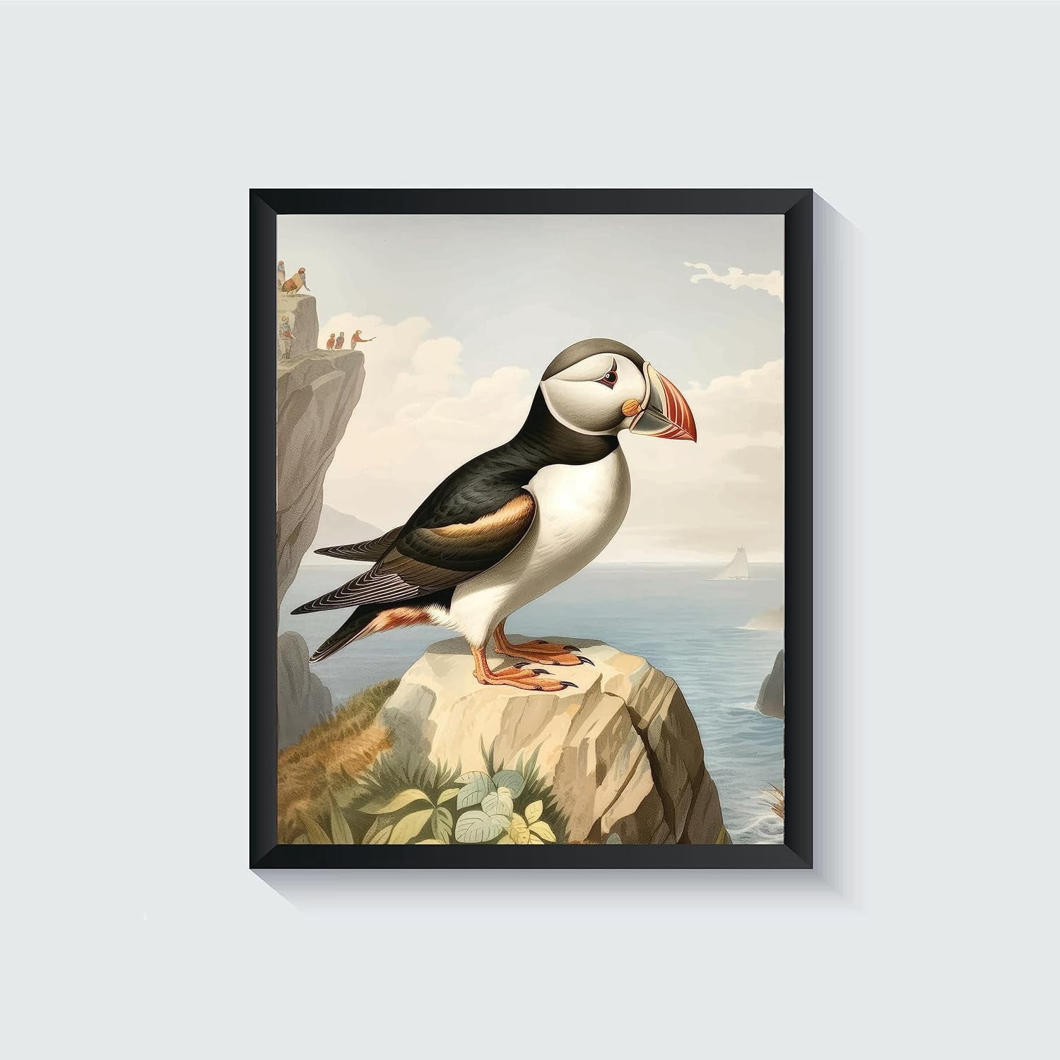 AVOI Puffin Poster Art Print Retro Vintage Bird Wall Art Poster Decor ...