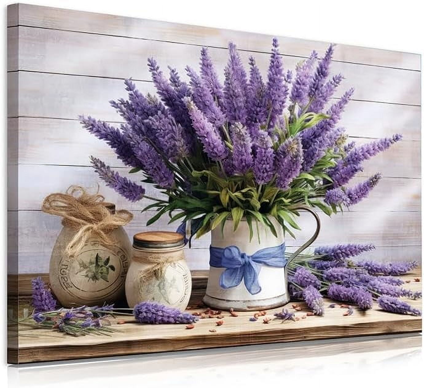 AVOI Purple Lavender Wall Art Rustic Floral Bathroom Wall Decor Purple ...