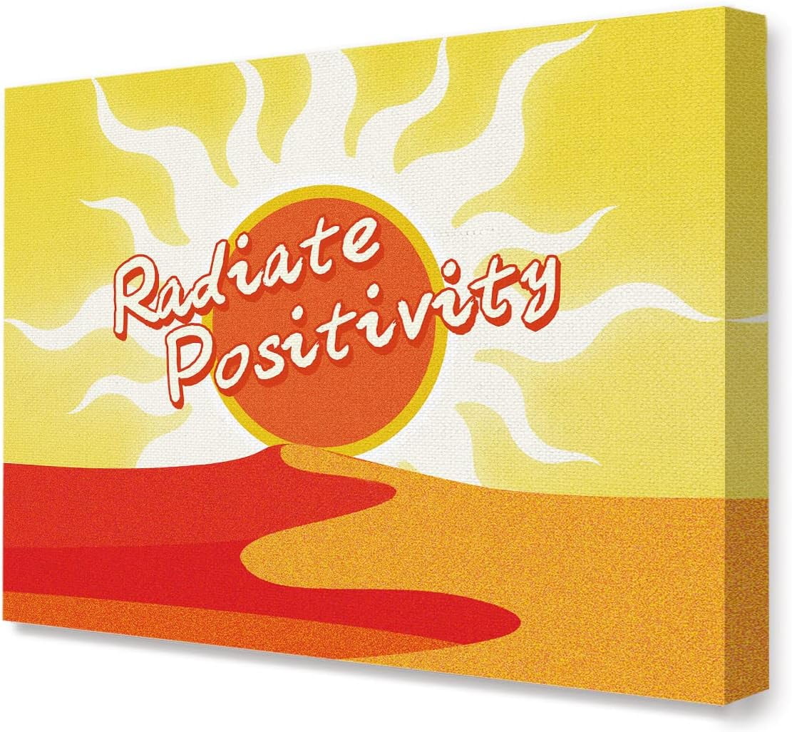 AVOI Radiate Positivity Canvas Unframed Wall Art, Funny Sunshine Art ...