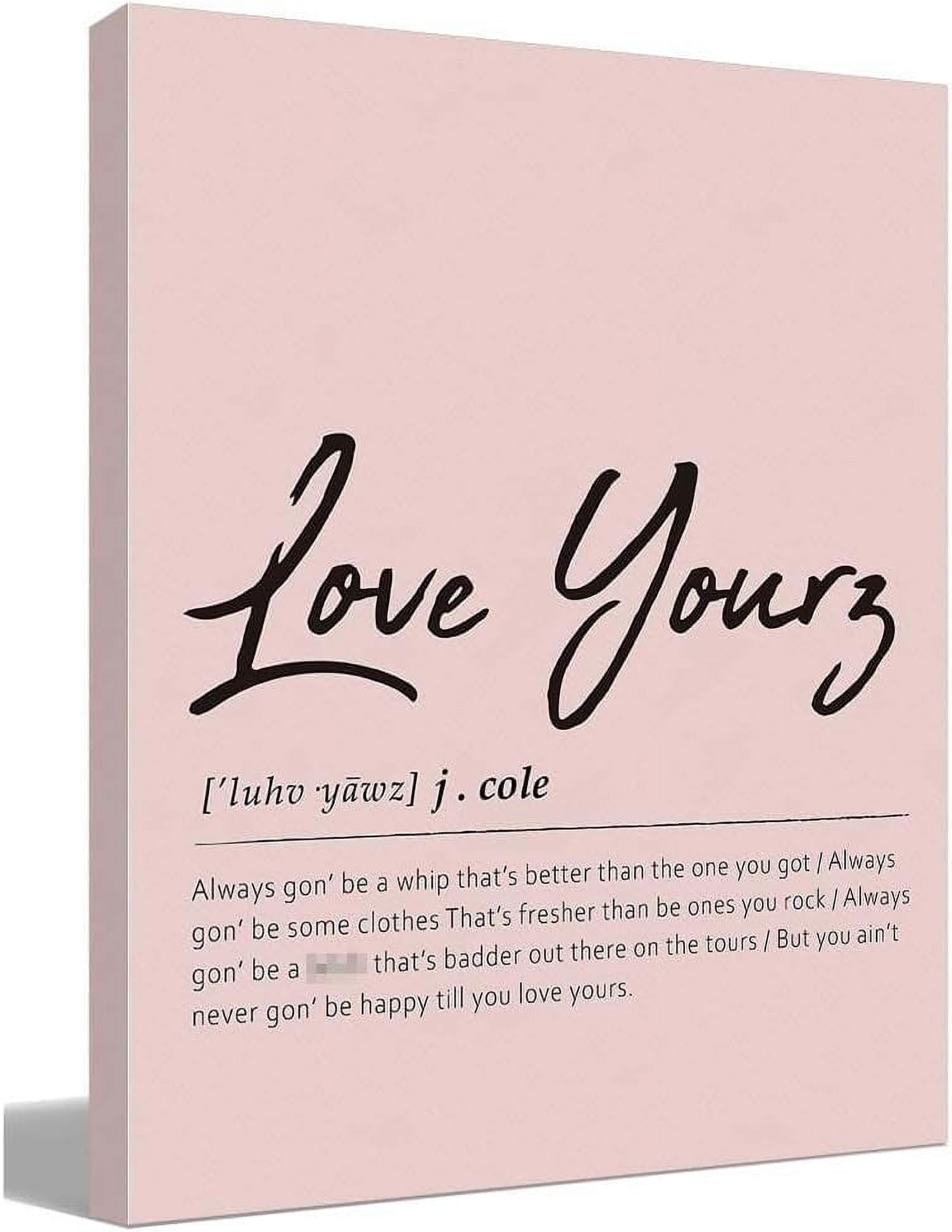 AVOI Rap Quotes Love Yourz Lyric Definition Pink Hip Hop Canvas Wall ...