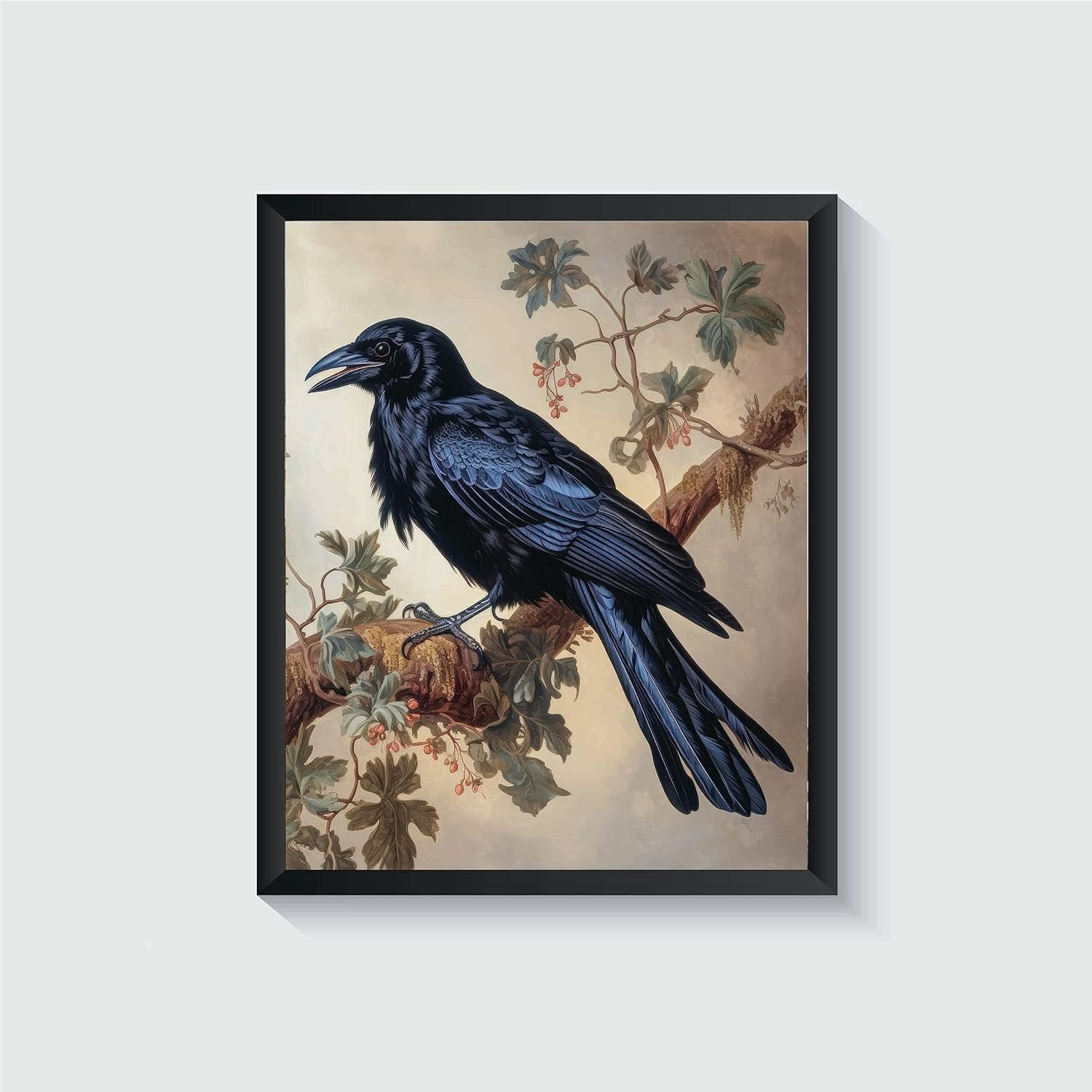 AVOI Raven Poster Art Print Retro Vintage Bird Wall Art Poster Decor ...