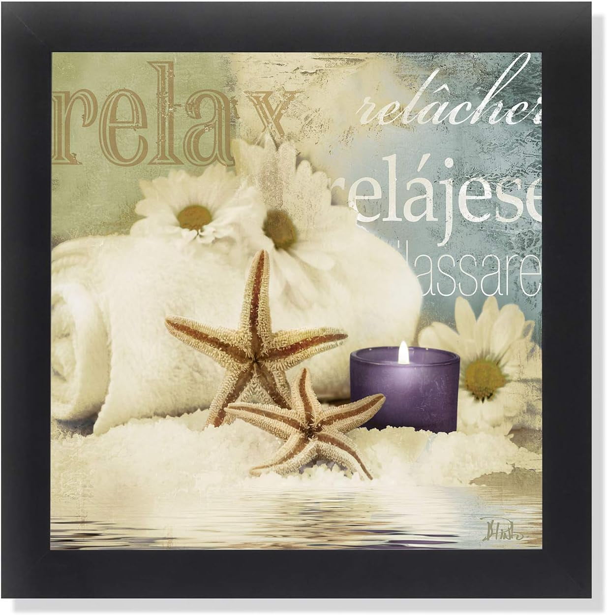 AVOI Relaxation II Spa Bathroom Black Art Print Poster Unframe: 20x16inch(50x40cm) - Walmart.com