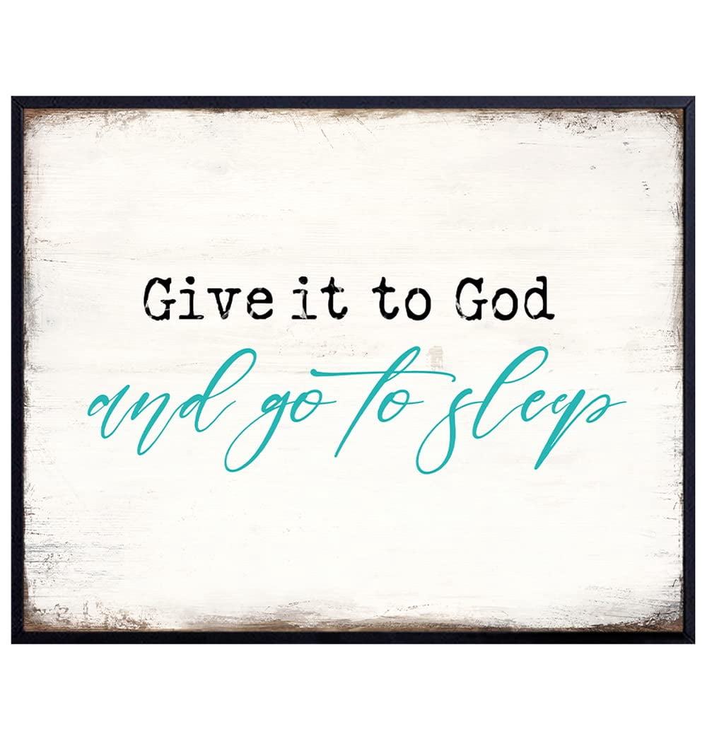 AVOI Religious Wall Decor Poster-Give It To God And Go To Sleep Sign ...