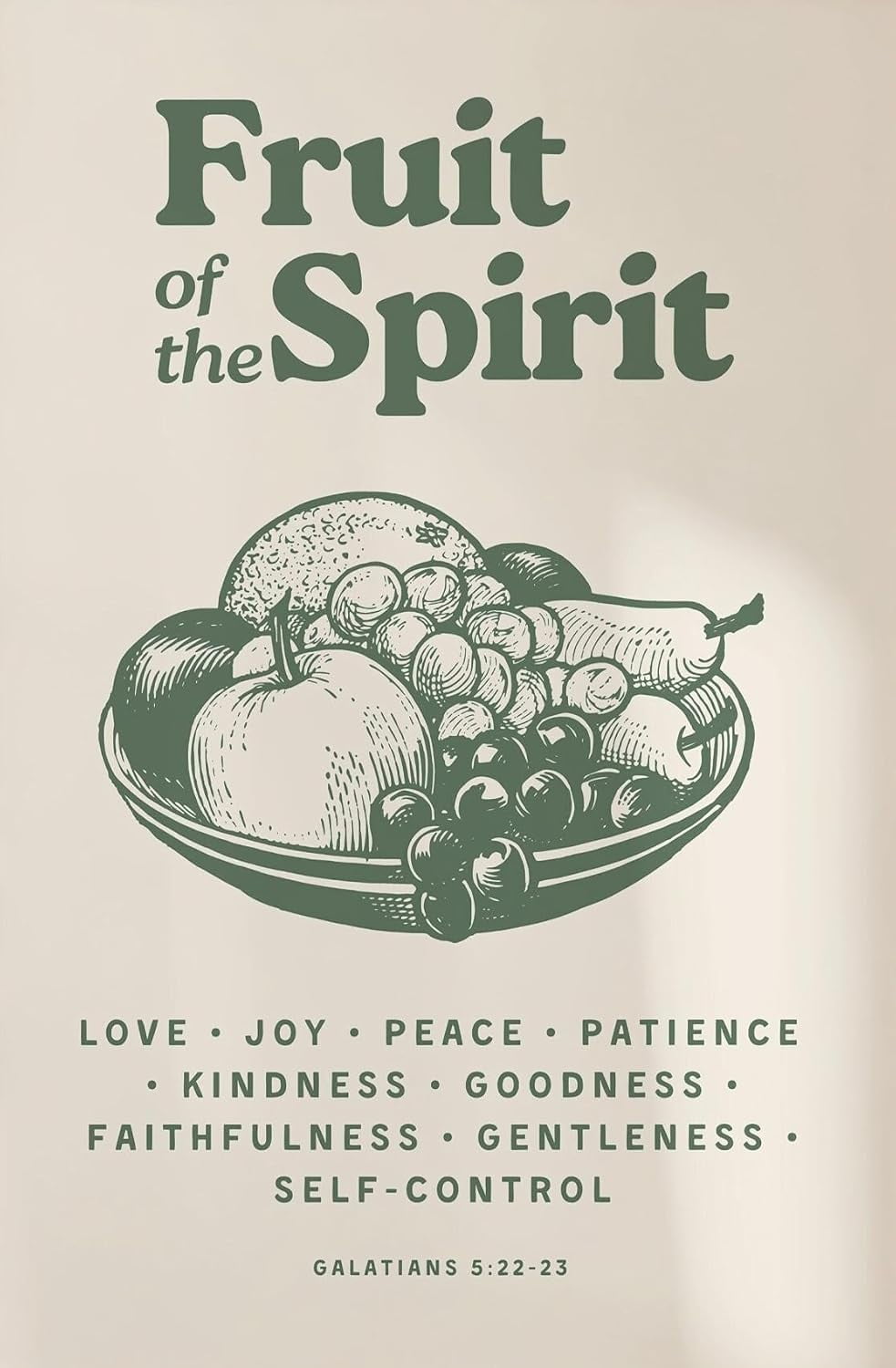 AVOI Retro Christian Wall Art-Sage Green Fruit of the Spirit Posters ...