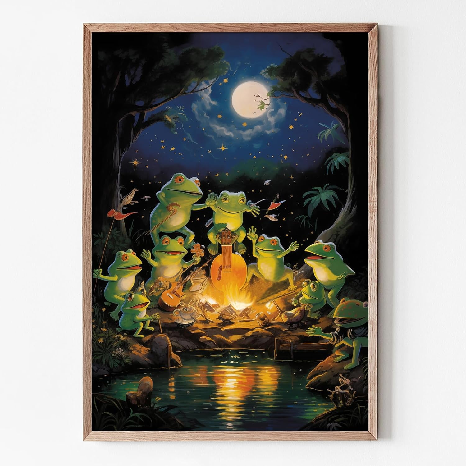 AVOI Retro Frog Canvas Wall Art Gothic Animal Artwork Cute Frog Art Prints Vintage Moody Picture ...