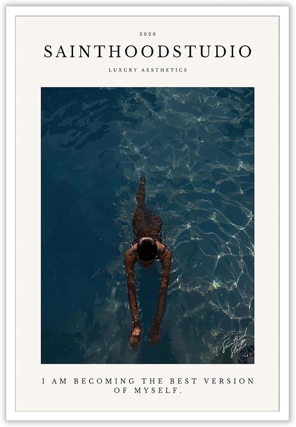 AVOI Retro Positive Affirmation Poster Trendy I Am Becoming The Best ...