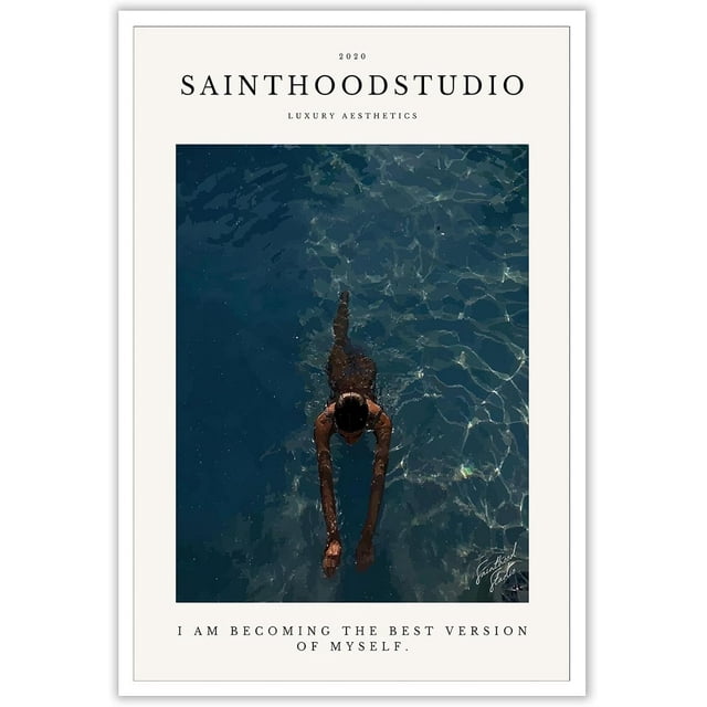 AVOI Retro Positive Affirmation Poster Trendy I Am Becoming The Best ...