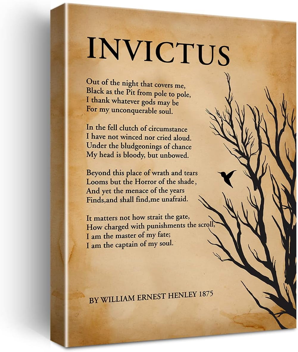 AVOI Retro Wall Art Invictus Out of the Night Canvas Print ...