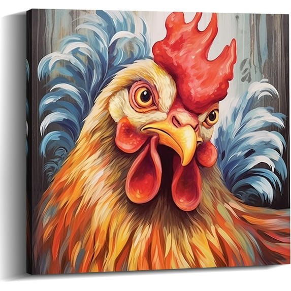 AVOI Rooster Canvas Art Farmhouse Wall Decor Chicken Painting Farm ...