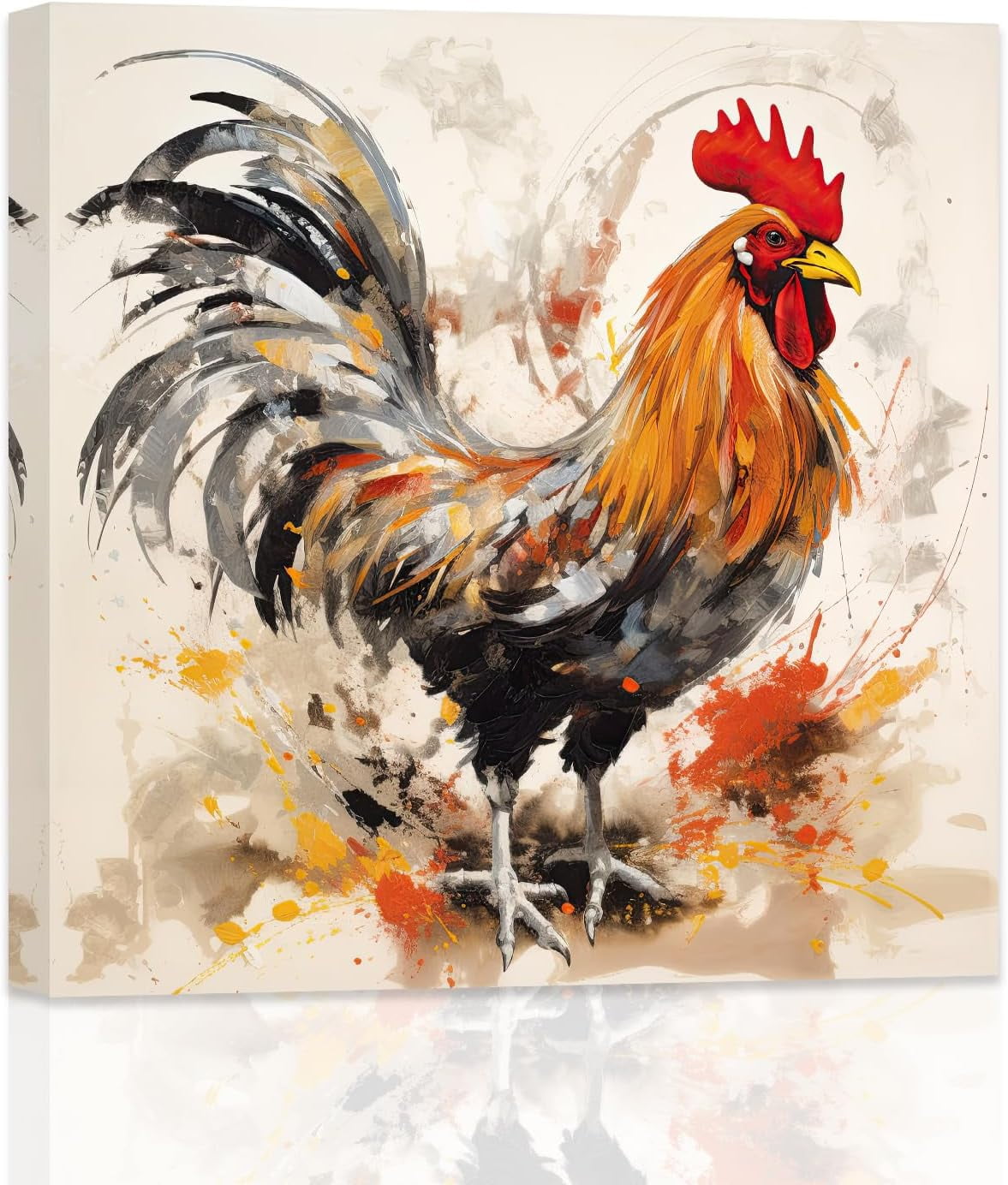 AVOI Rooster Prints Wall Art Chicken Pictures on Canvas Rustic Farm ...