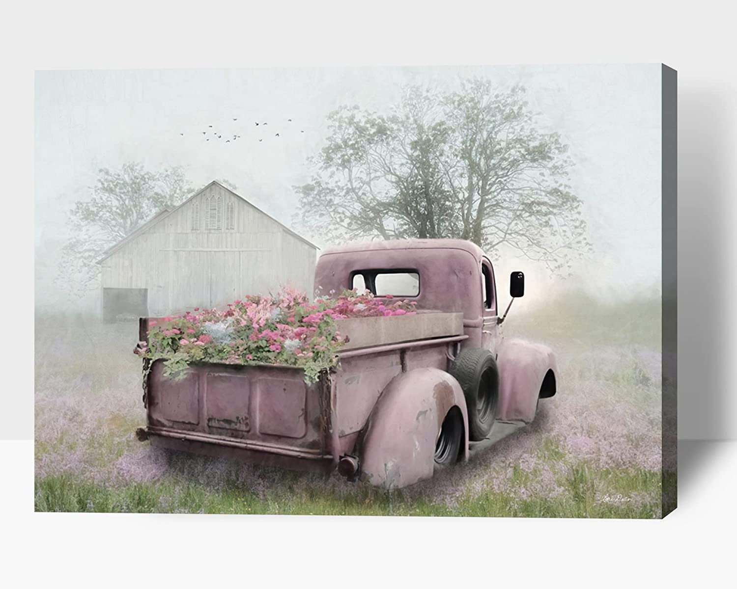 AVOI Rustic Barn Pictures Wall Art, Old Truck for Farmhouse Wall Decor ...