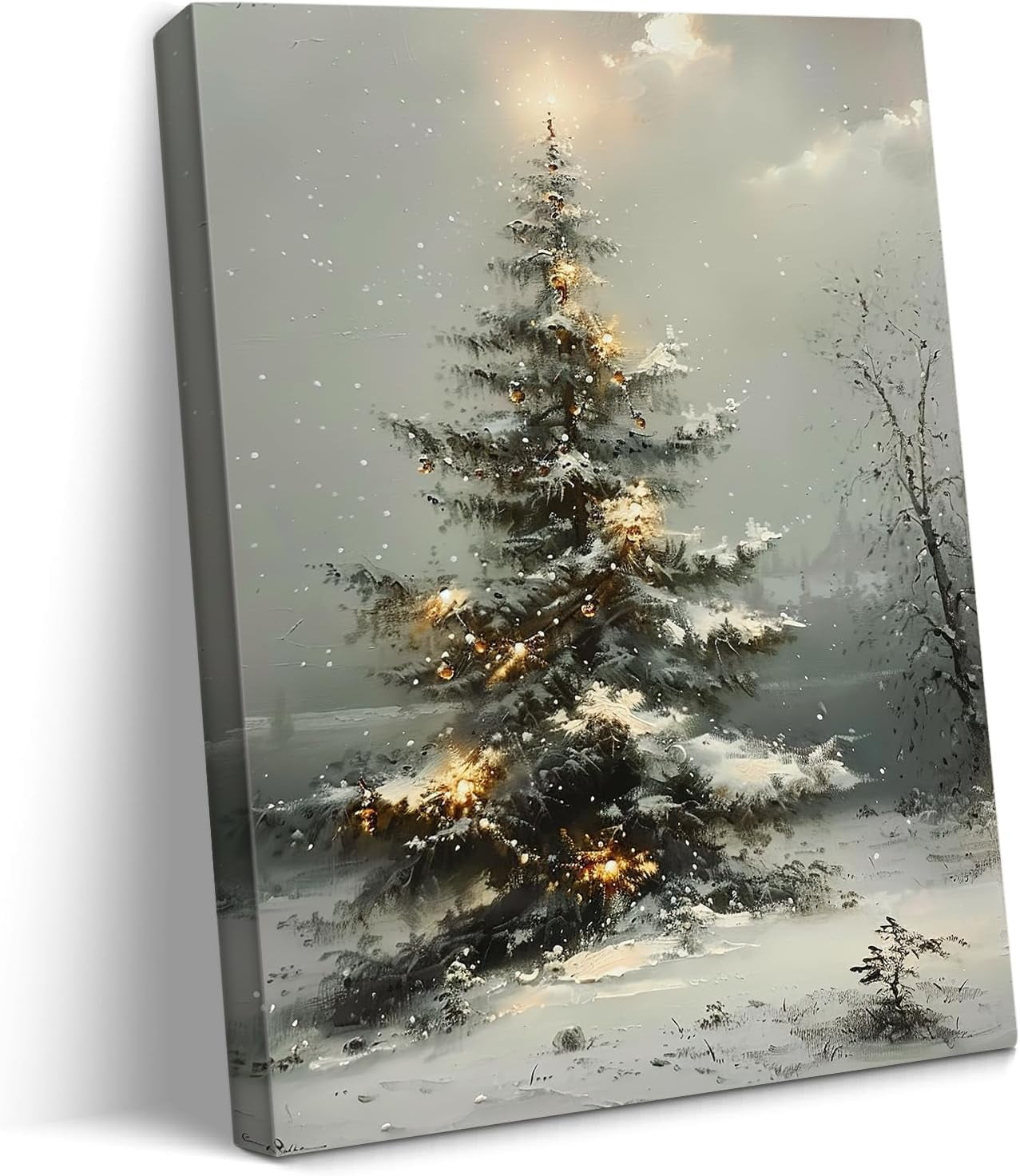 AVOI Rustic Christmas Tree Wall Art Vintage Winter Pine Trees in Snow ...
