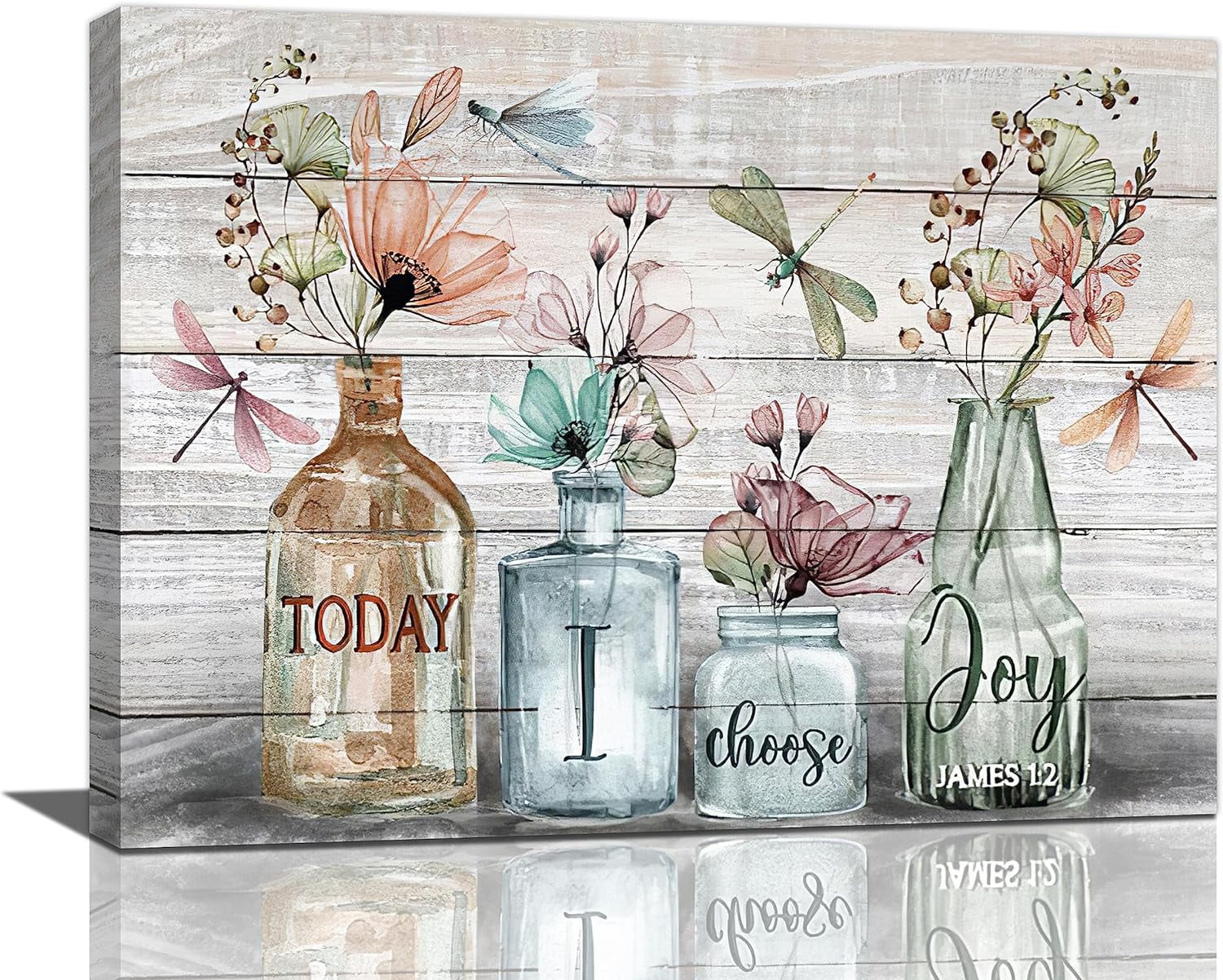 AVOI Rustic Farmhouse Bathroom Canvas Wall Art Flower Bathroom Pictures ...