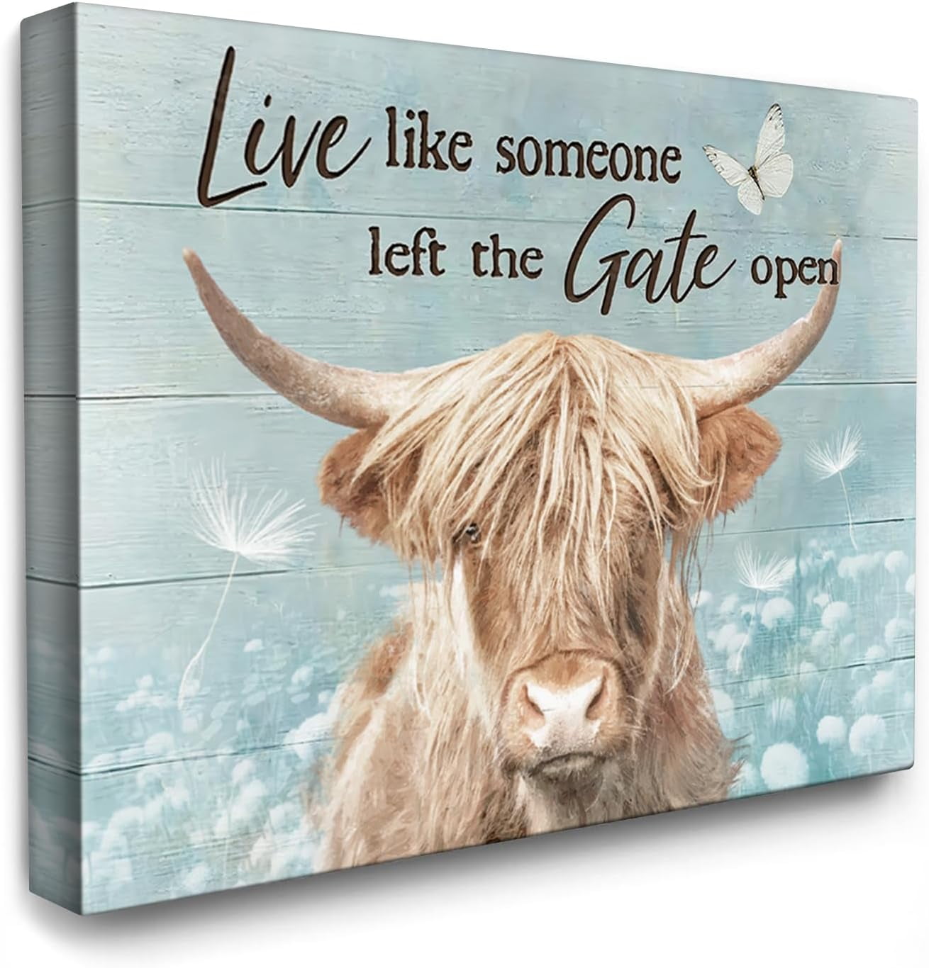 AVOI Rustic Highland Cow Wall Art Canvas Cute Cattle Bathroom Painting ...