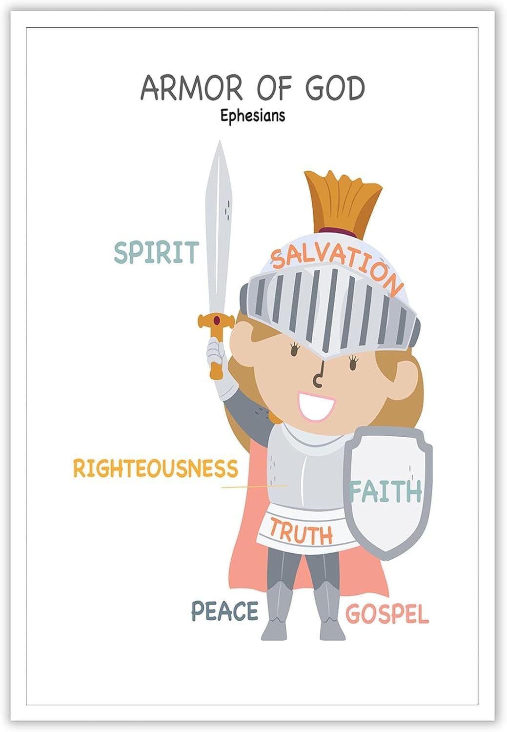 AVOI Salvation Faith Church Sunday School Canvas Wall Art Armor Of God ...