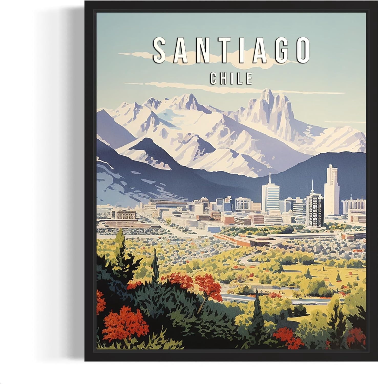 AVOI Santiago Chile Art Print Poster Wall Art, Vintage Travel Posters ...